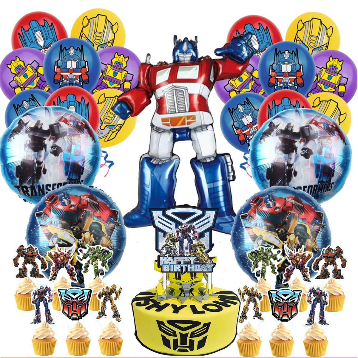 Transformers Party Supplies Balloons Cake Topper Birthday Set ...