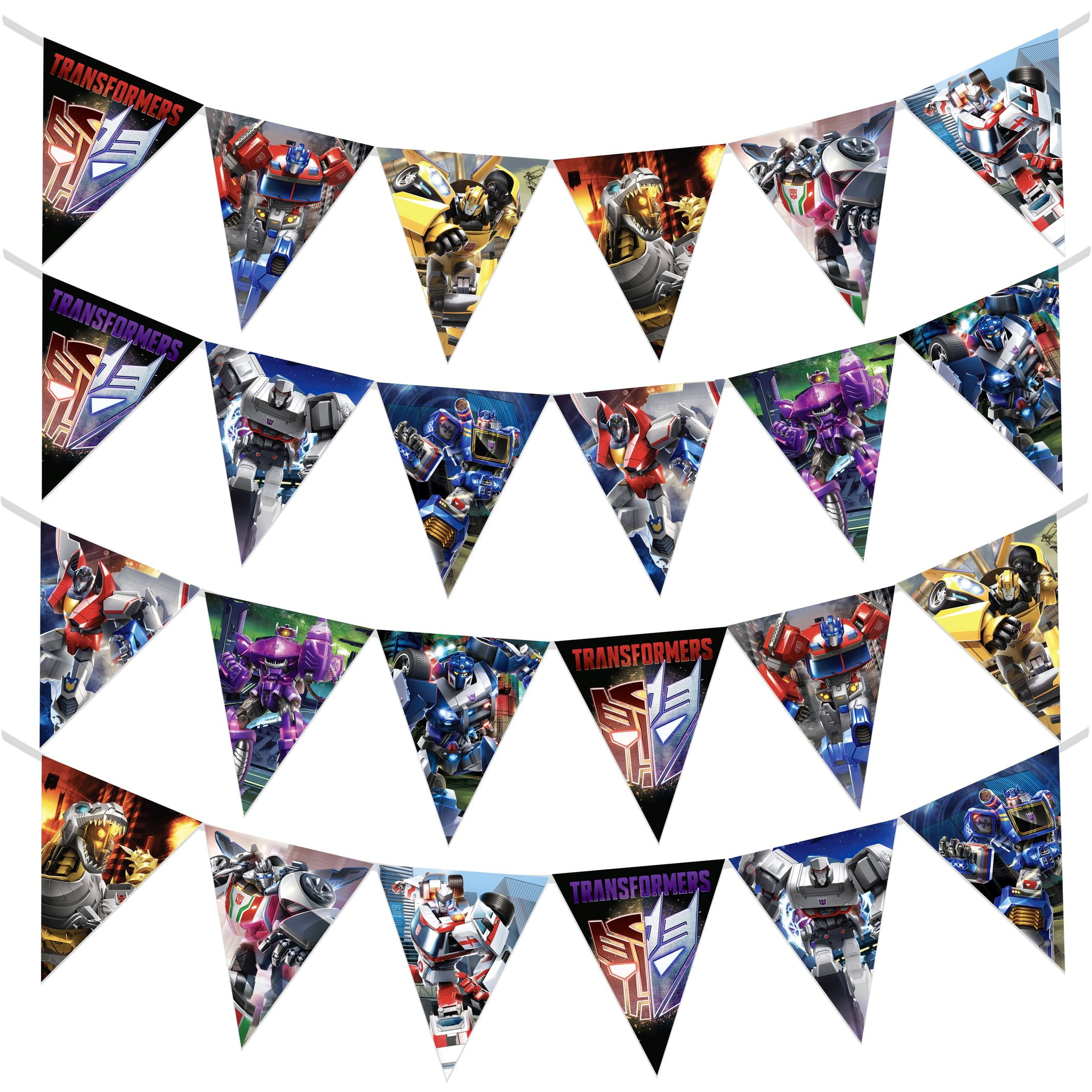 Transformers Pennant Banner 2 Pack & Transformers Party Supplies ...