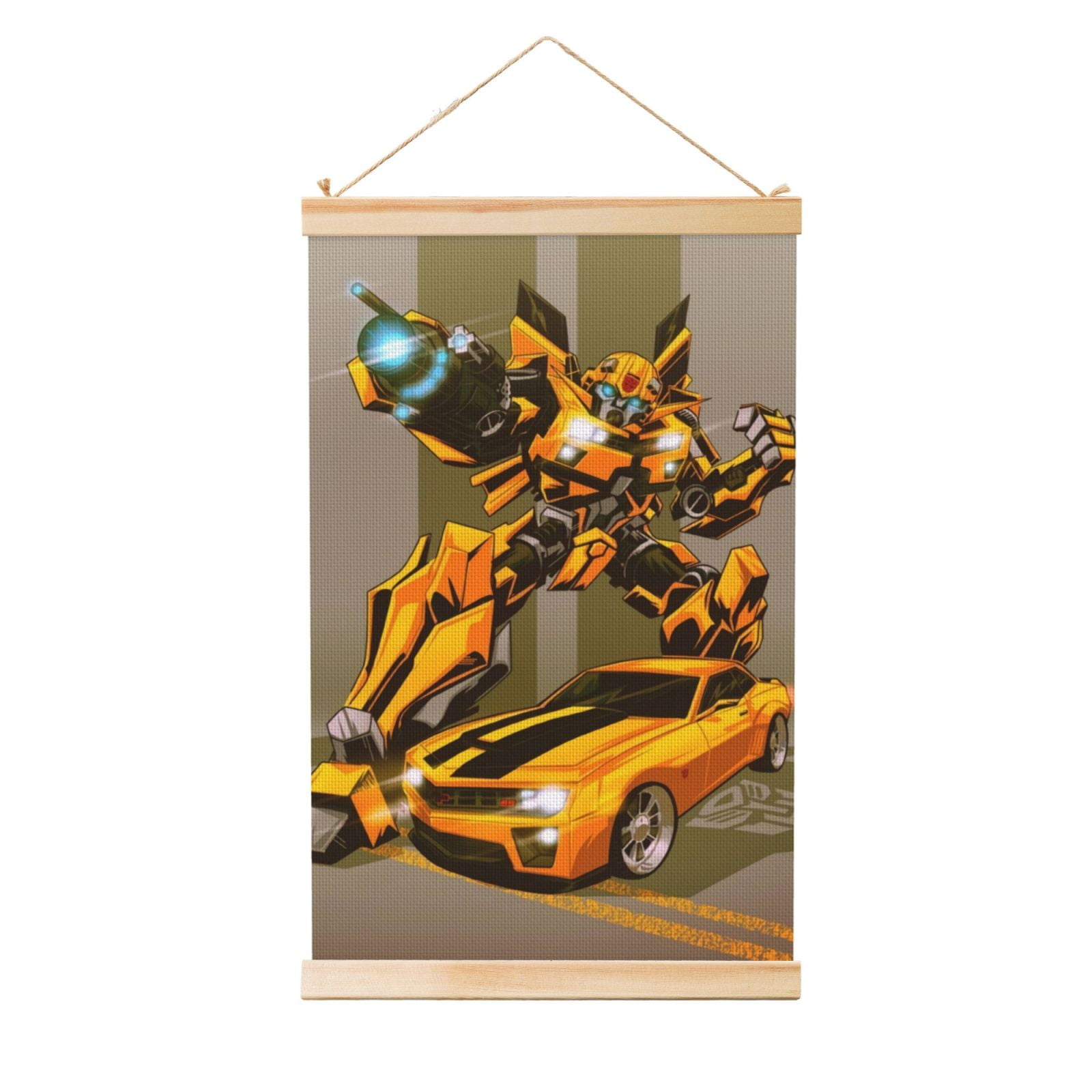 Transformers Poster Wall Art Wooden Shaft Hanging Banner Decor Scroll ...