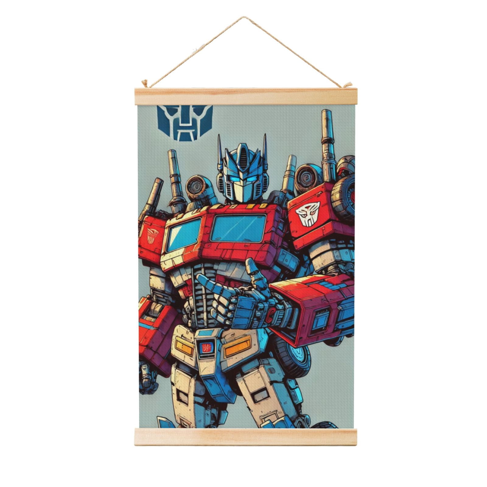Transformers Poster Wall Art Wooden Shaft Hanging Banner Decor Scroll ...
