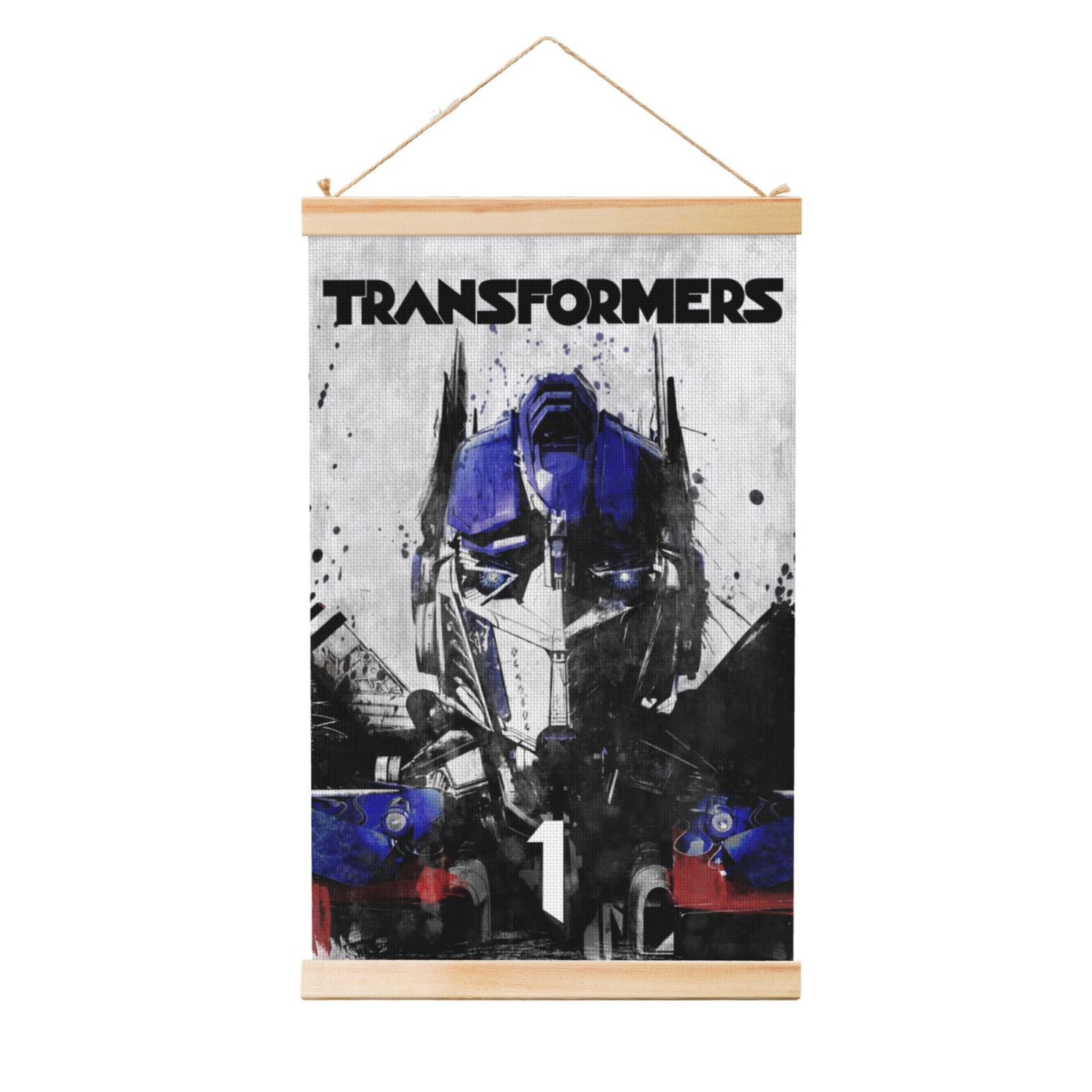 Transformers Poster Wall Art Wooden Shaft Hanging Banner Decor Scroll ...