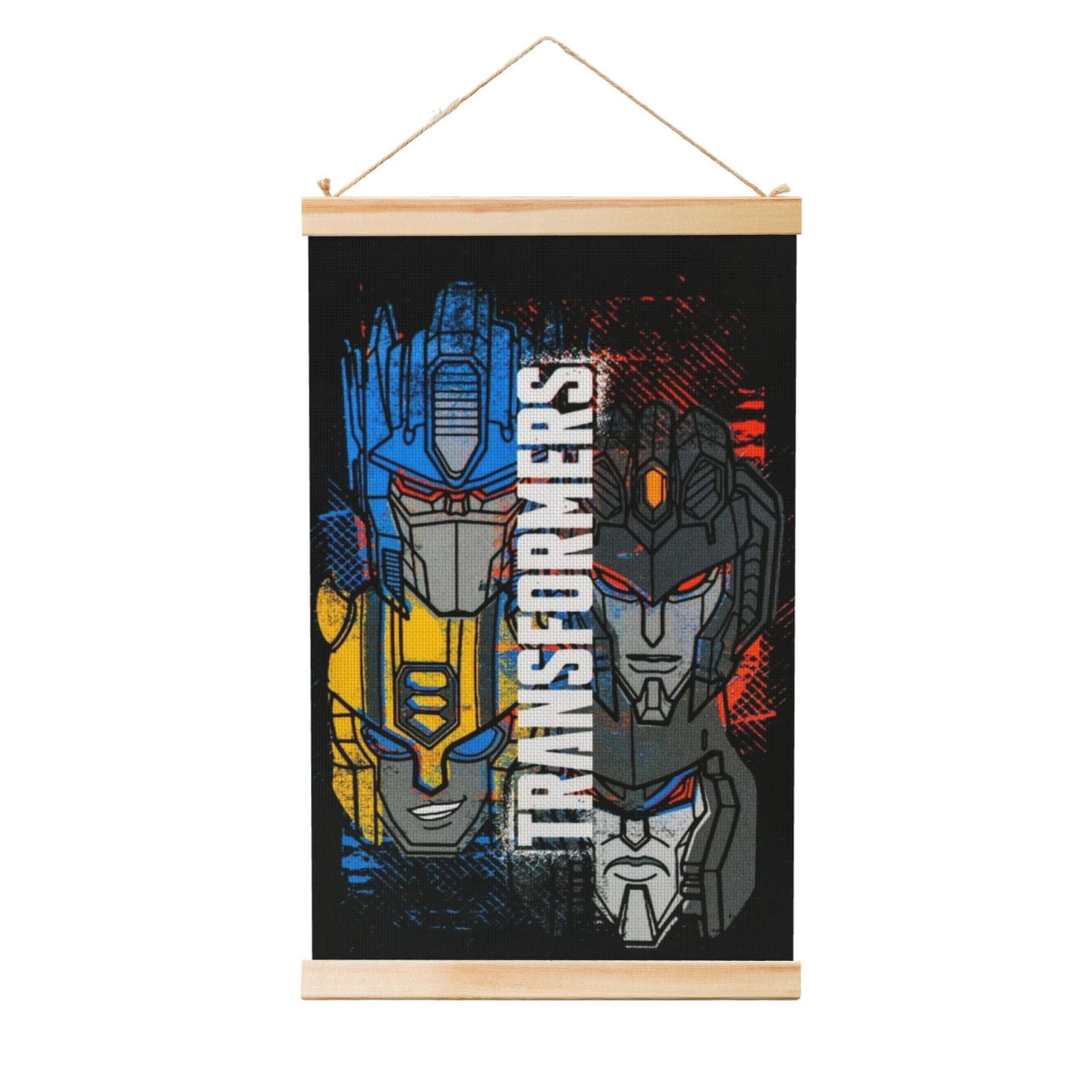 Transformers Poster Wall Art Wooden Shaft Hanging Banner Decor Scroll ...