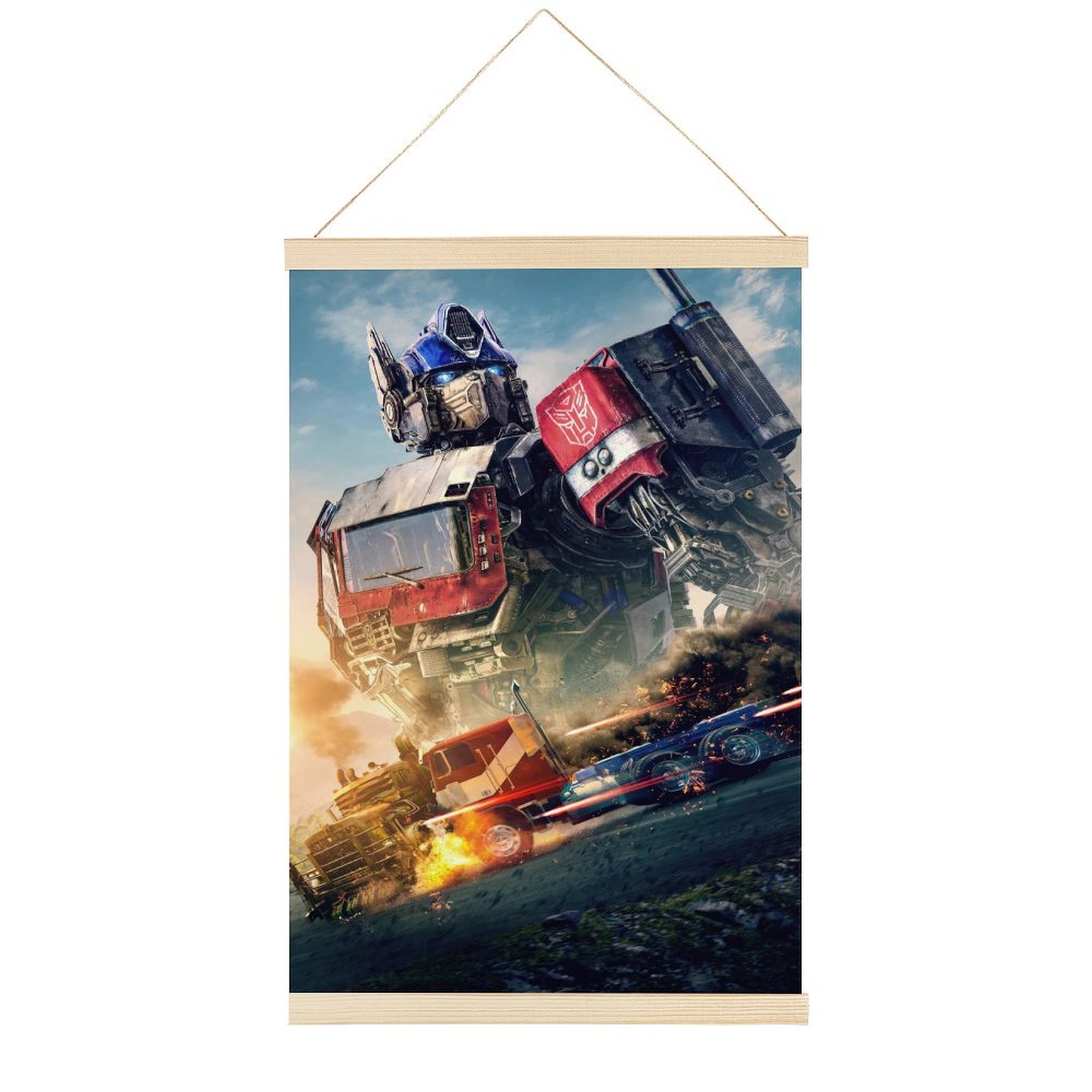 Transformers Poster Wall Fabric Decor Hanging Paintings Wood Frame ...