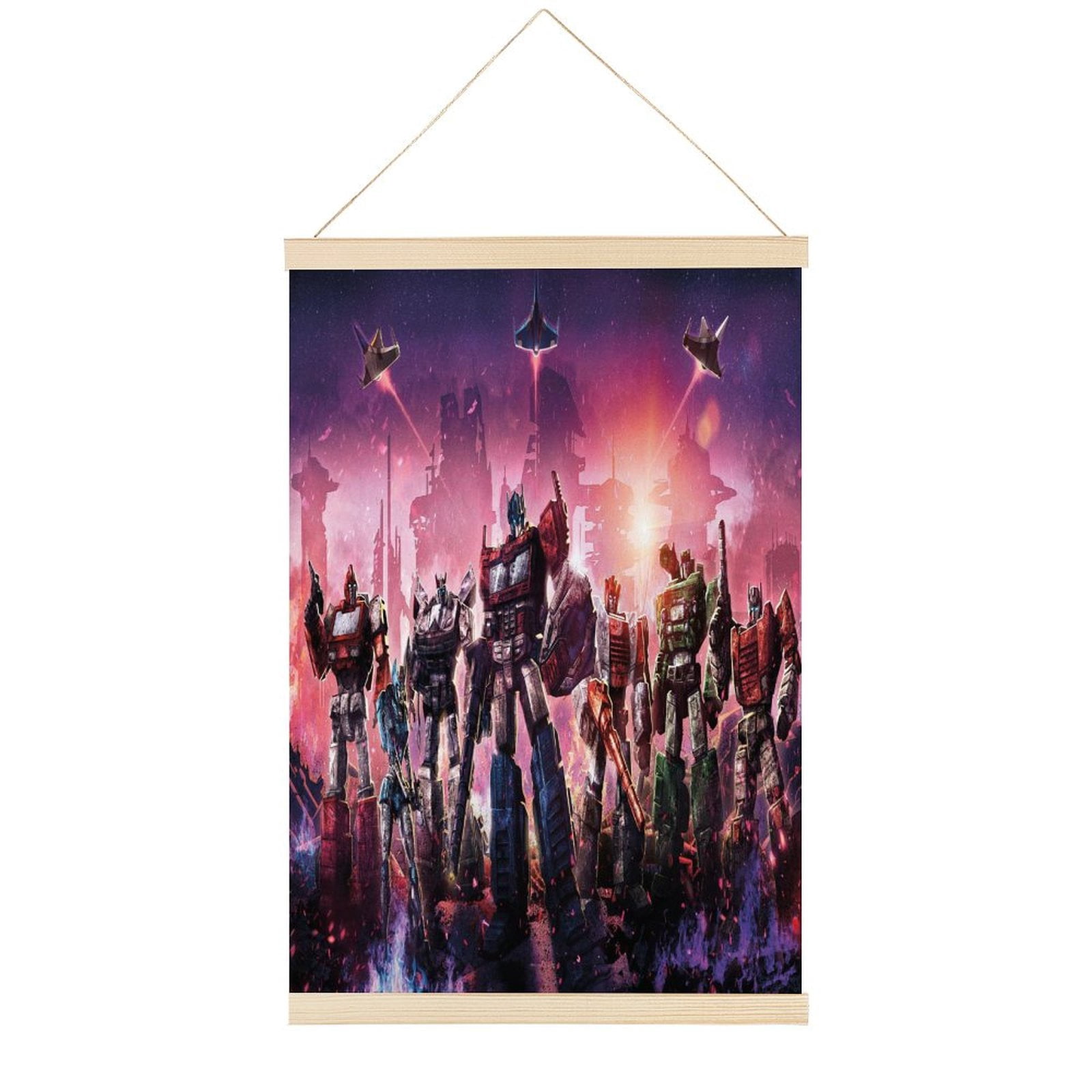 Transformers Poster Wall Fabric Decor Hanging Paintings Wood Frame ...