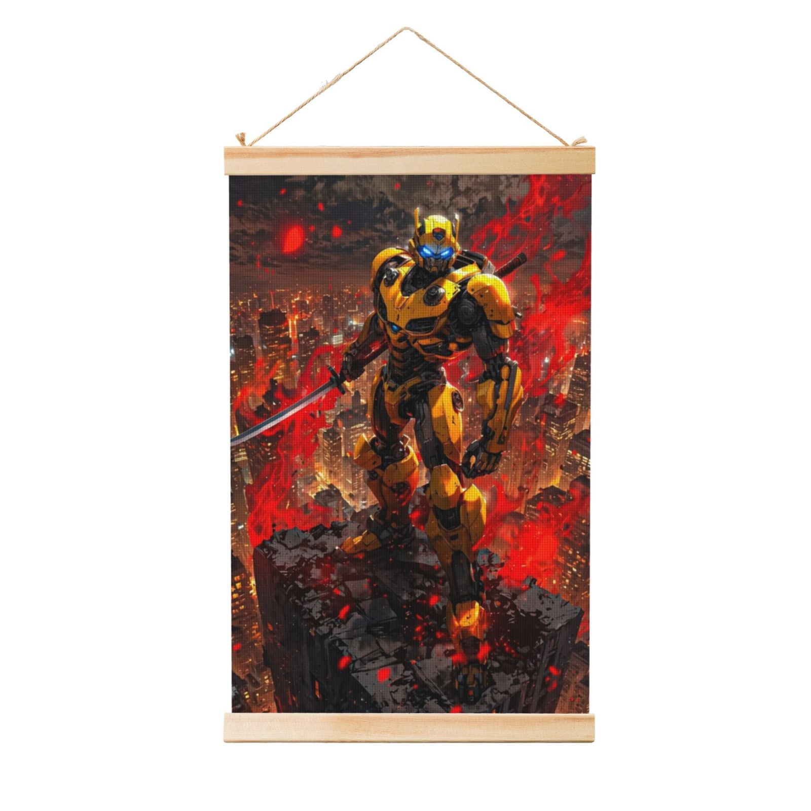 Transformers Posters For Room Wall Art Wooden Shaft Hanging Banner ...