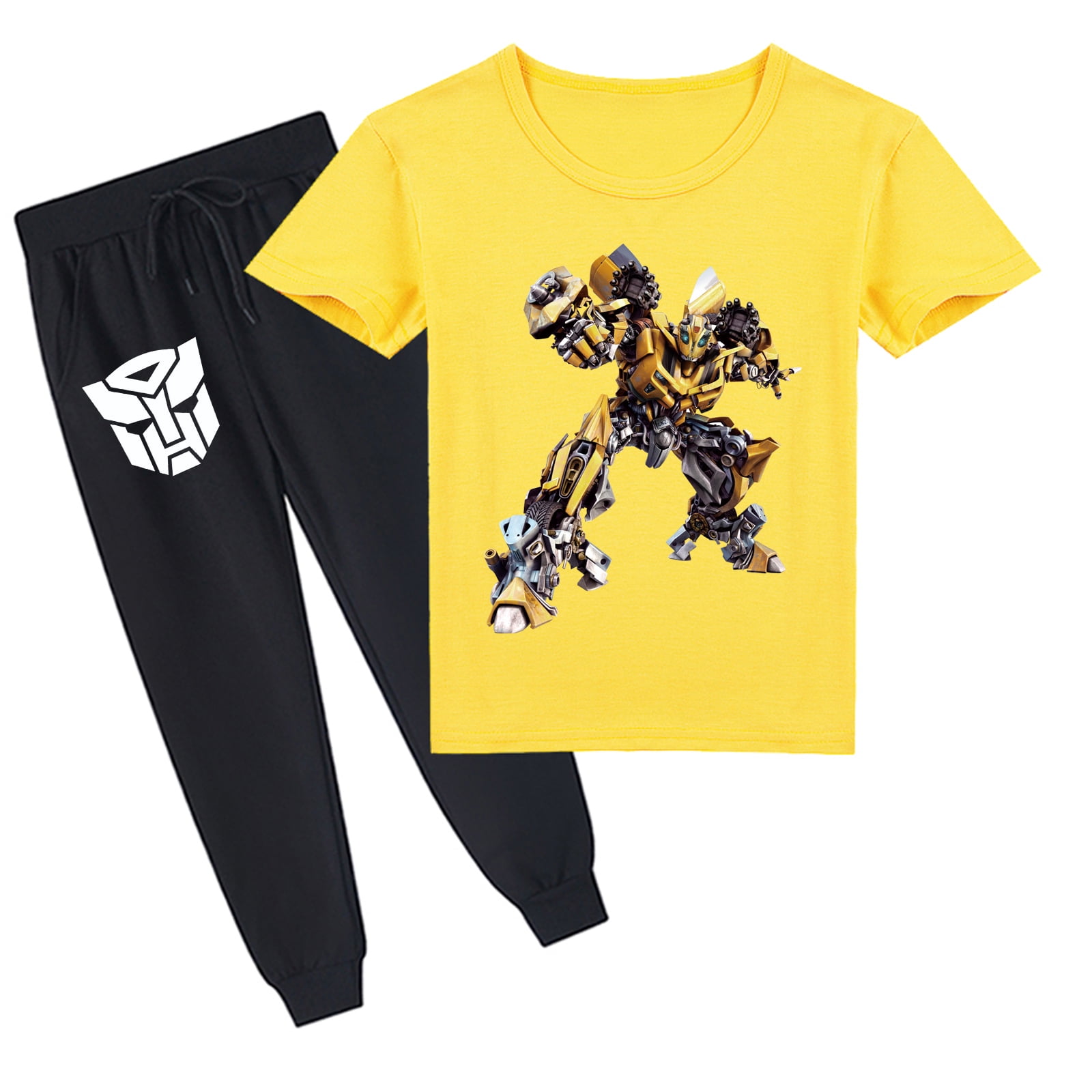 Transformers Printed Cotton Set: Short Sleeve T-shirt and Long Pants ...