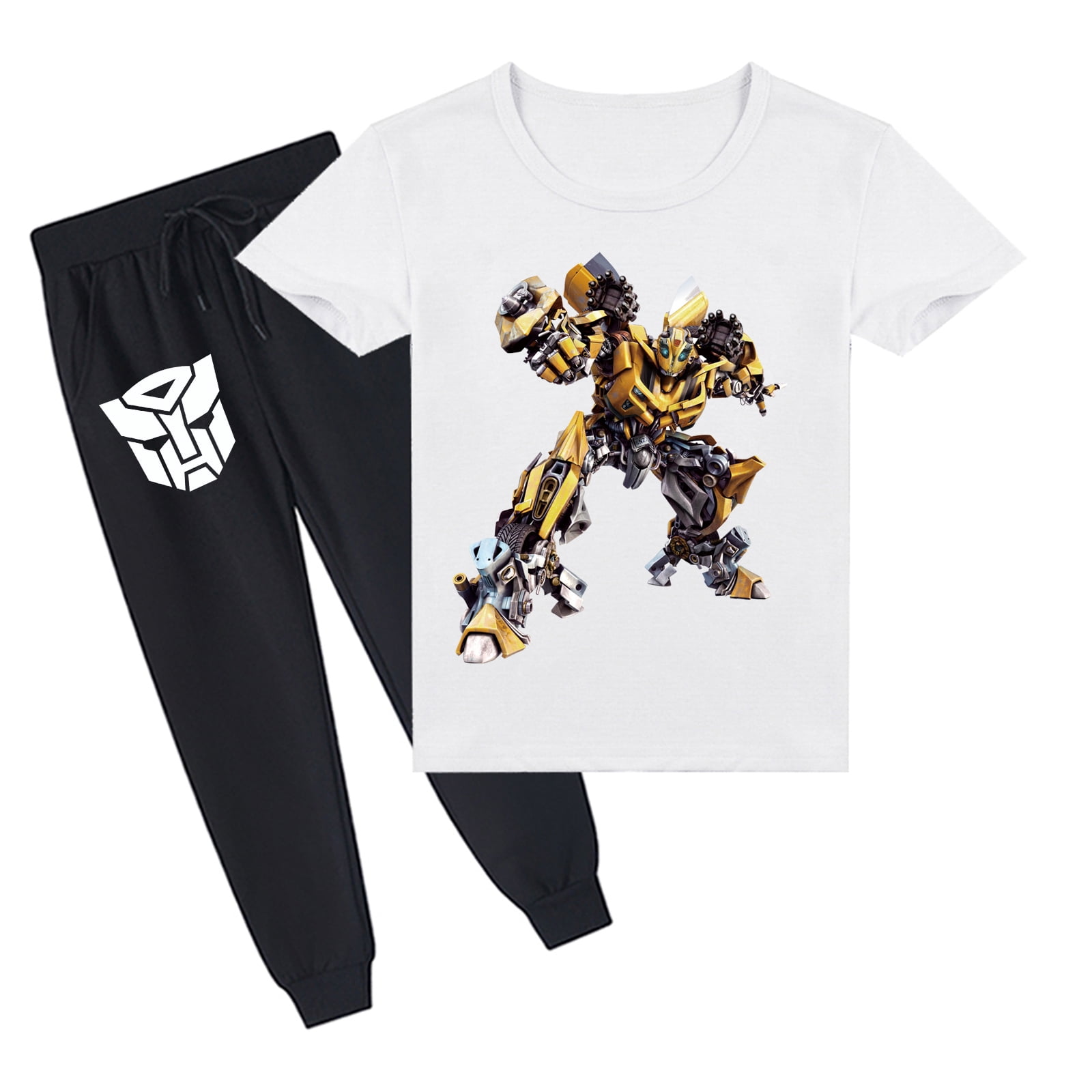 Transformers Printed Cotton Set: Short Sleeve T-shirt and Long Pants ...