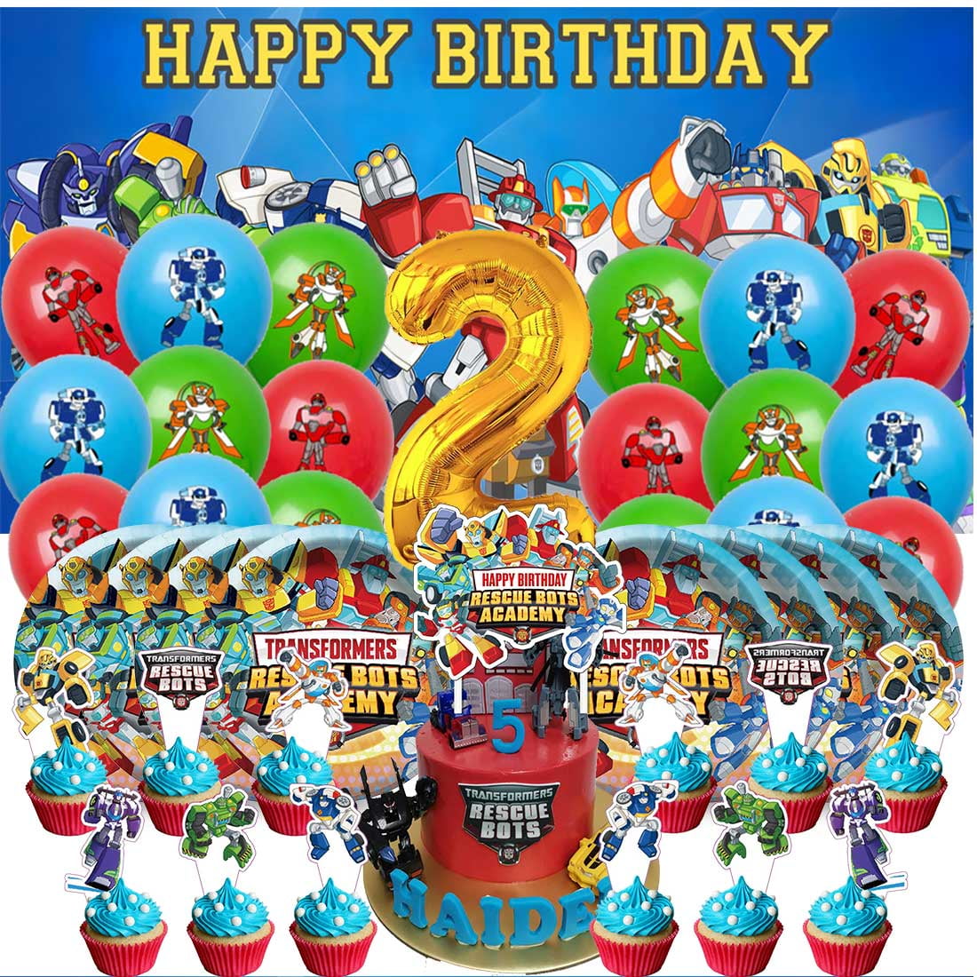 Transformers Rescue Bots Balloons Party Supplies 2nd Decor Tableware ...