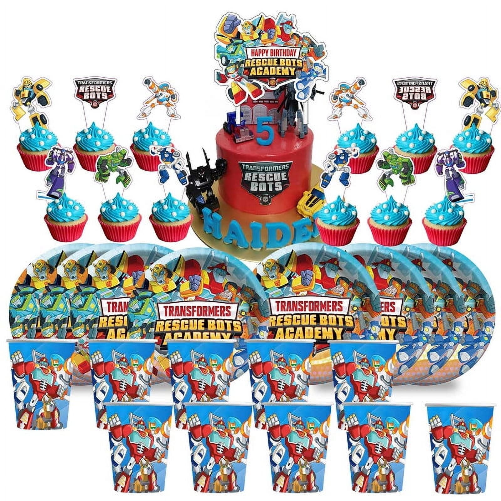 Transformers Rescue Bots Birthday Cups Party Supplies Plates Fans ...