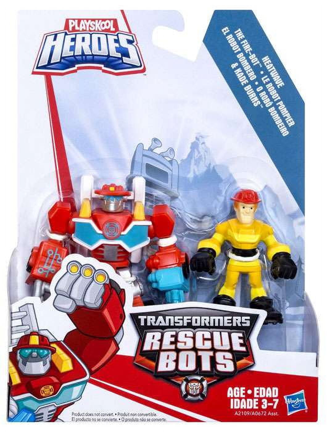 Transformers Rescue Bots Playskool Heatwave the Fire Bot & Kade Burns ...