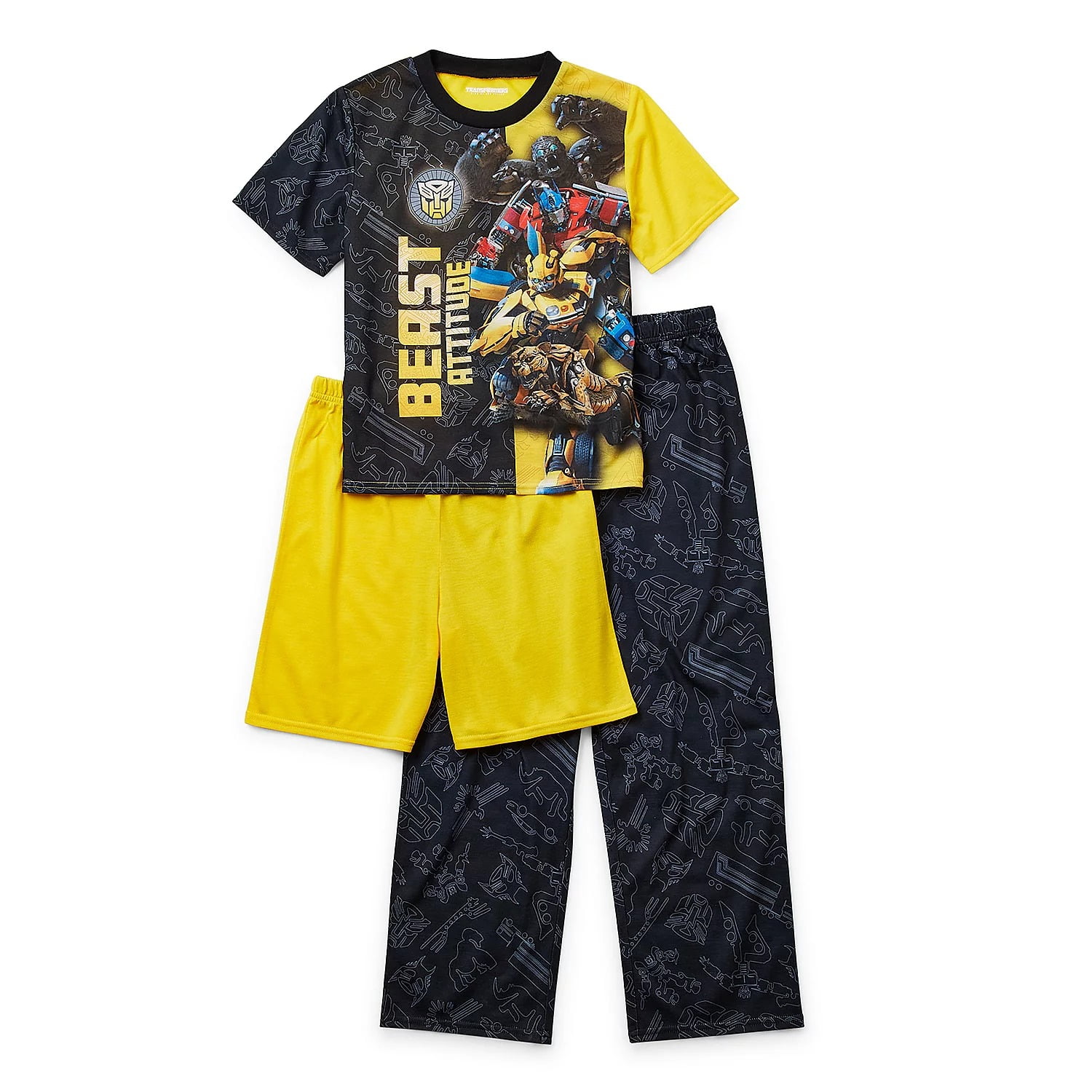 Transformers Rise Of The Beast Boy's 3-Piece Character Pajama Set (Size ...