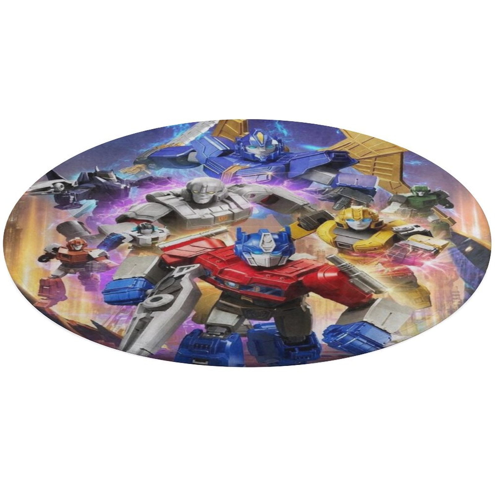 Transformers Round Rug Non-Slip Cute Cartoon Soft Floor Playing Mat for ...