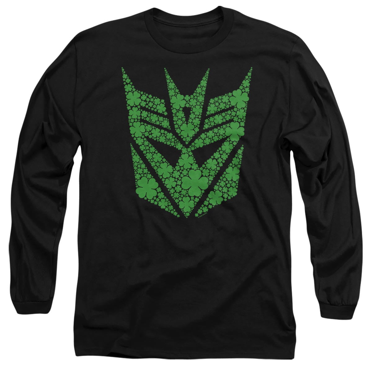 Transformers St Patrick's Day Decepticon Shamrock Unisex Adult Long-Sleeve T Shirt, Black ...