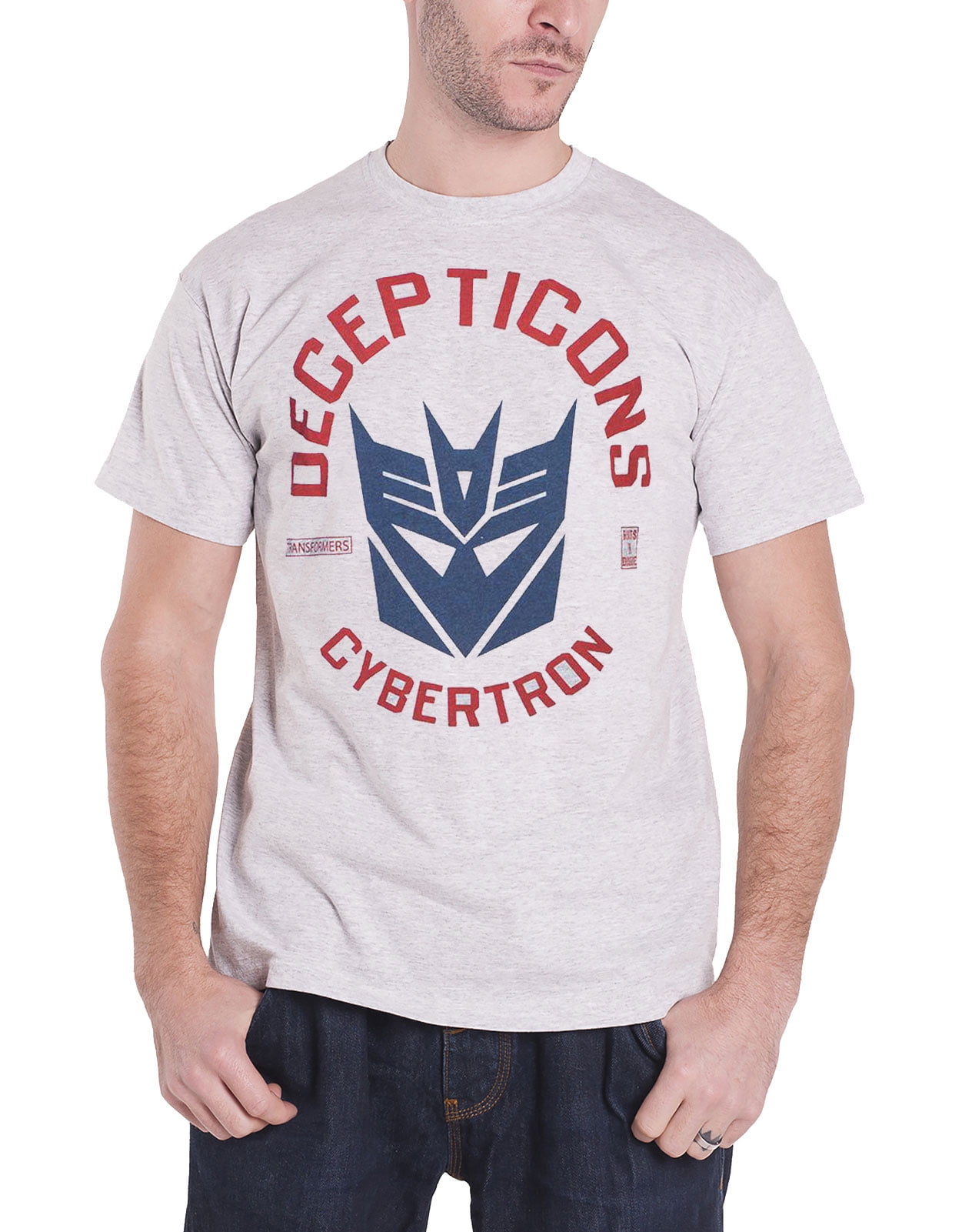 Transformers T Shirt Decepticon Cybertron Logo new Official Mens Grey ...