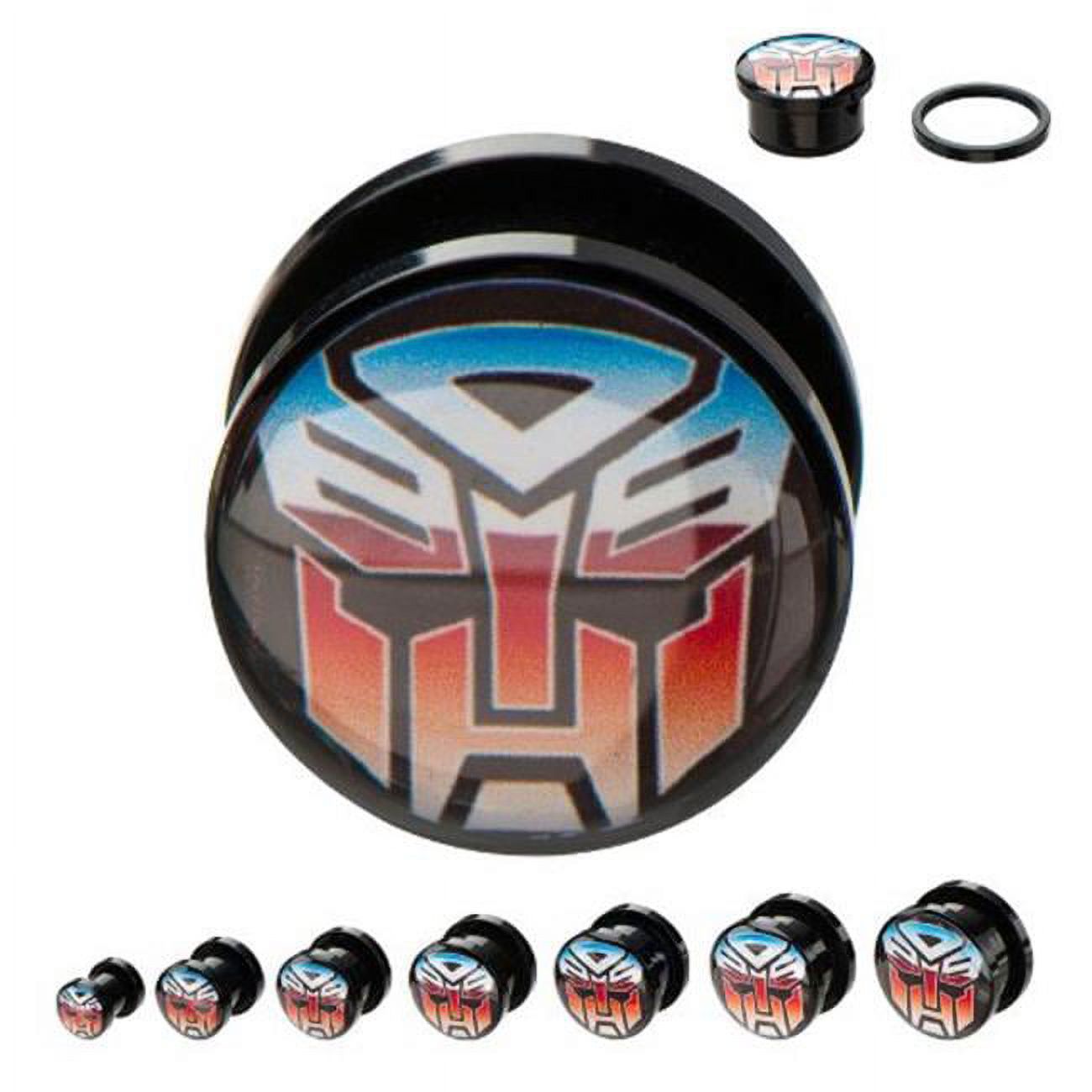 Transformers TFMAPS01-916PR Screw Fit Autobot Acrylic Plugs, Black - 0. ...