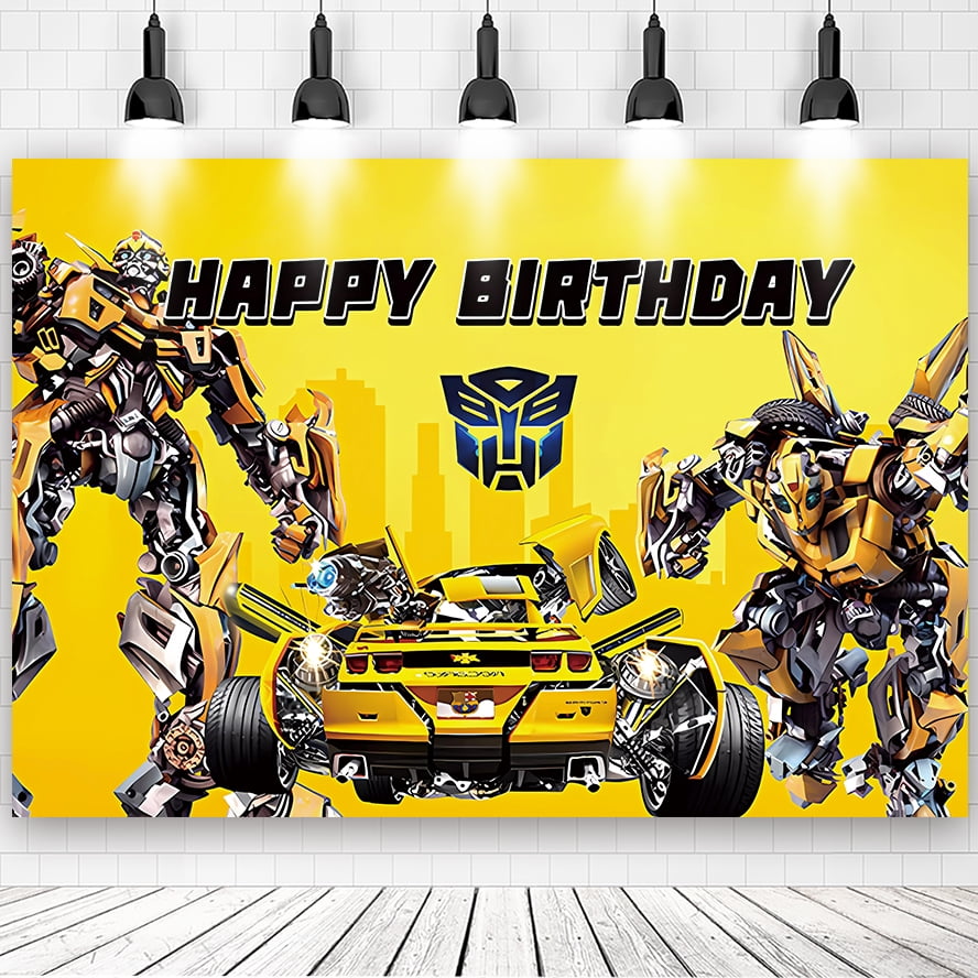 Transformers Theme Birthday Flag Background Banner Children's Party ...