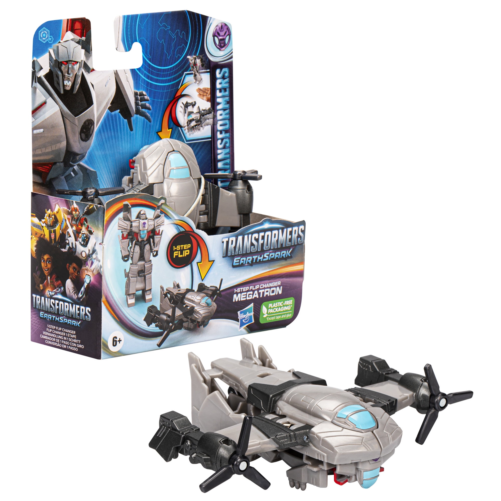 Transformers Toys EarthSpark 1-Step Flip Changer Megatron Action Figure ...
