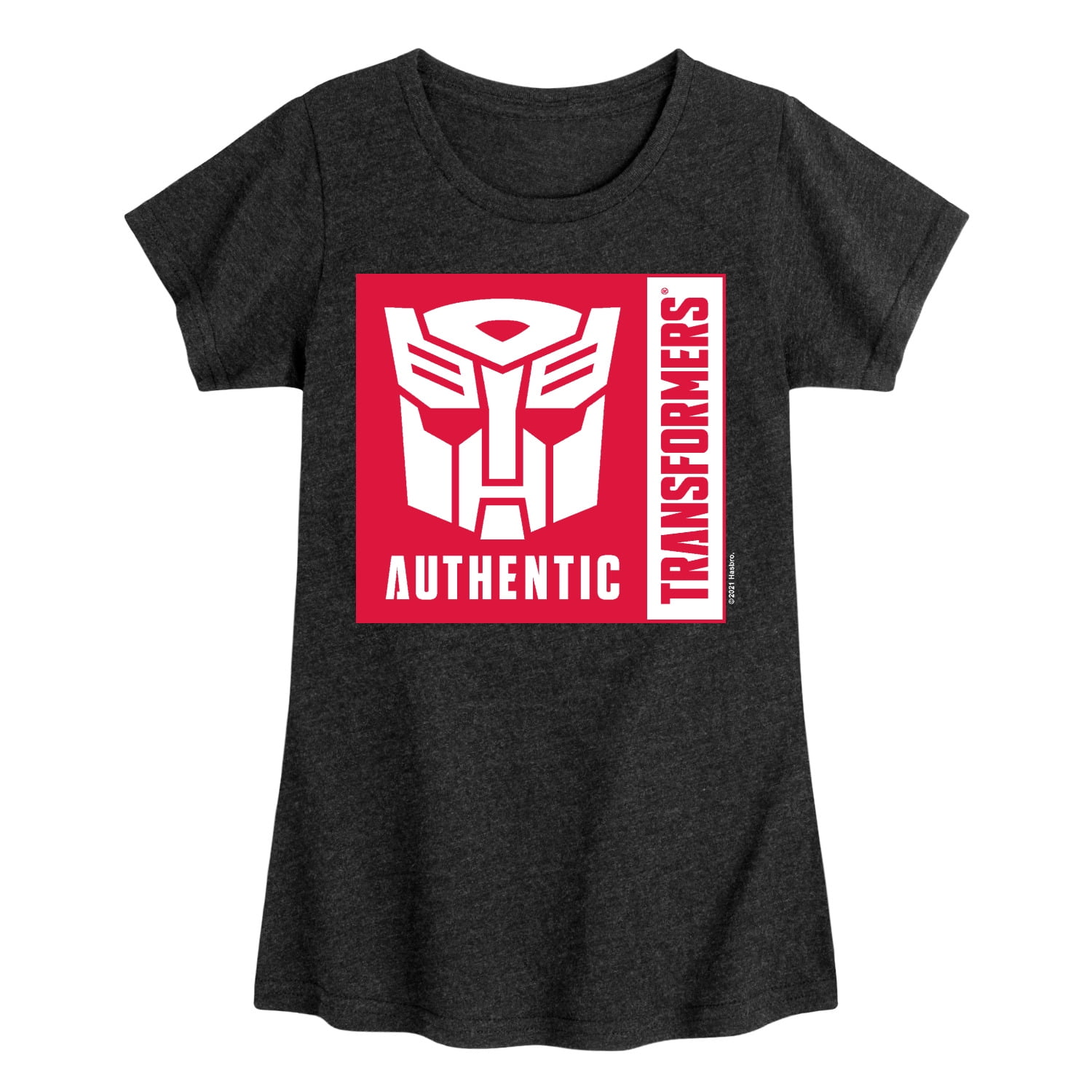 Transformers - Tra Red Logo - Girls Fitted Short Sleeve T-Shirt ...