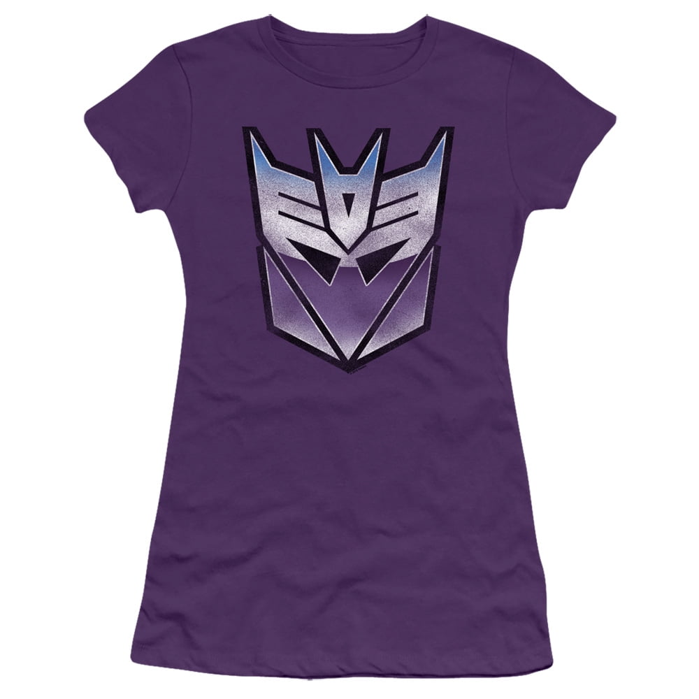 Transformers Vintage Decepticon Logo S/S Junior Women's T-Shirt Sheer ...