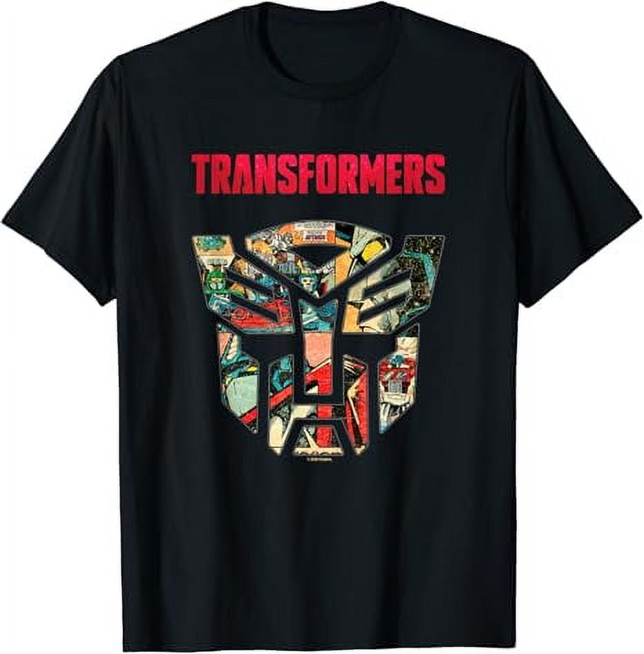 Transformers Vintage Retro Autobot Comic Logo Collage T-Shirt - Walmart.com