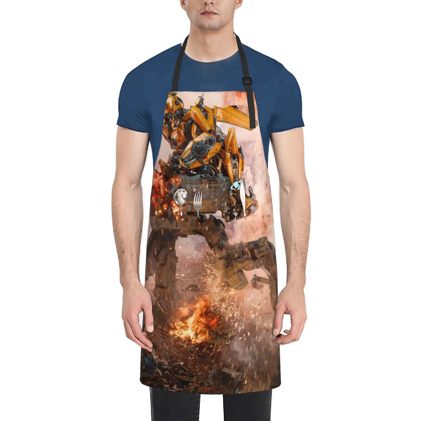 Transformers Waterproof Cooking Aprons, Adjustable Bib Soft Chef Apron ...