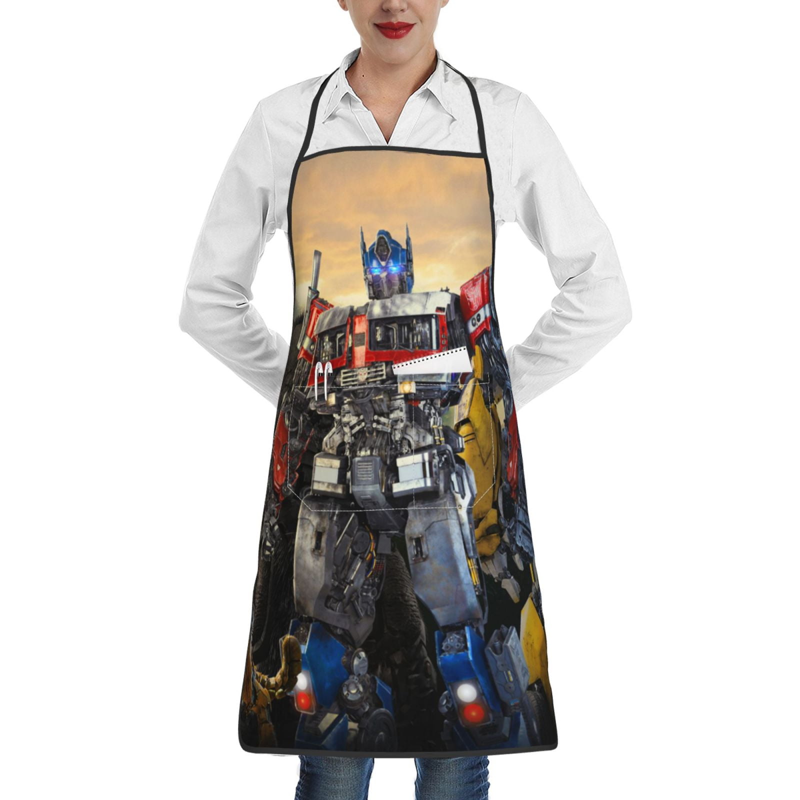 Transformers Waterproof Cooking Aprons, Adjustable Bib Soft Chef Apron ...