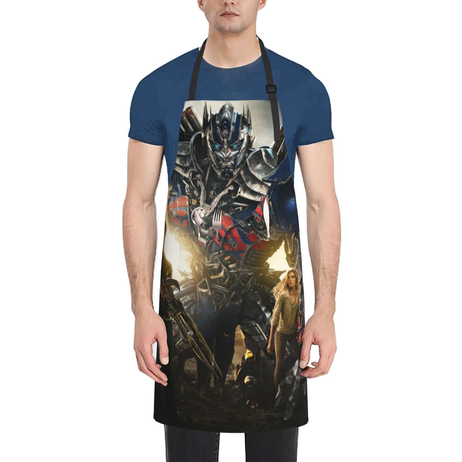 Transformers Waterproof Cooking Aprons, Adjustable Bib Soft Chef Apron ...