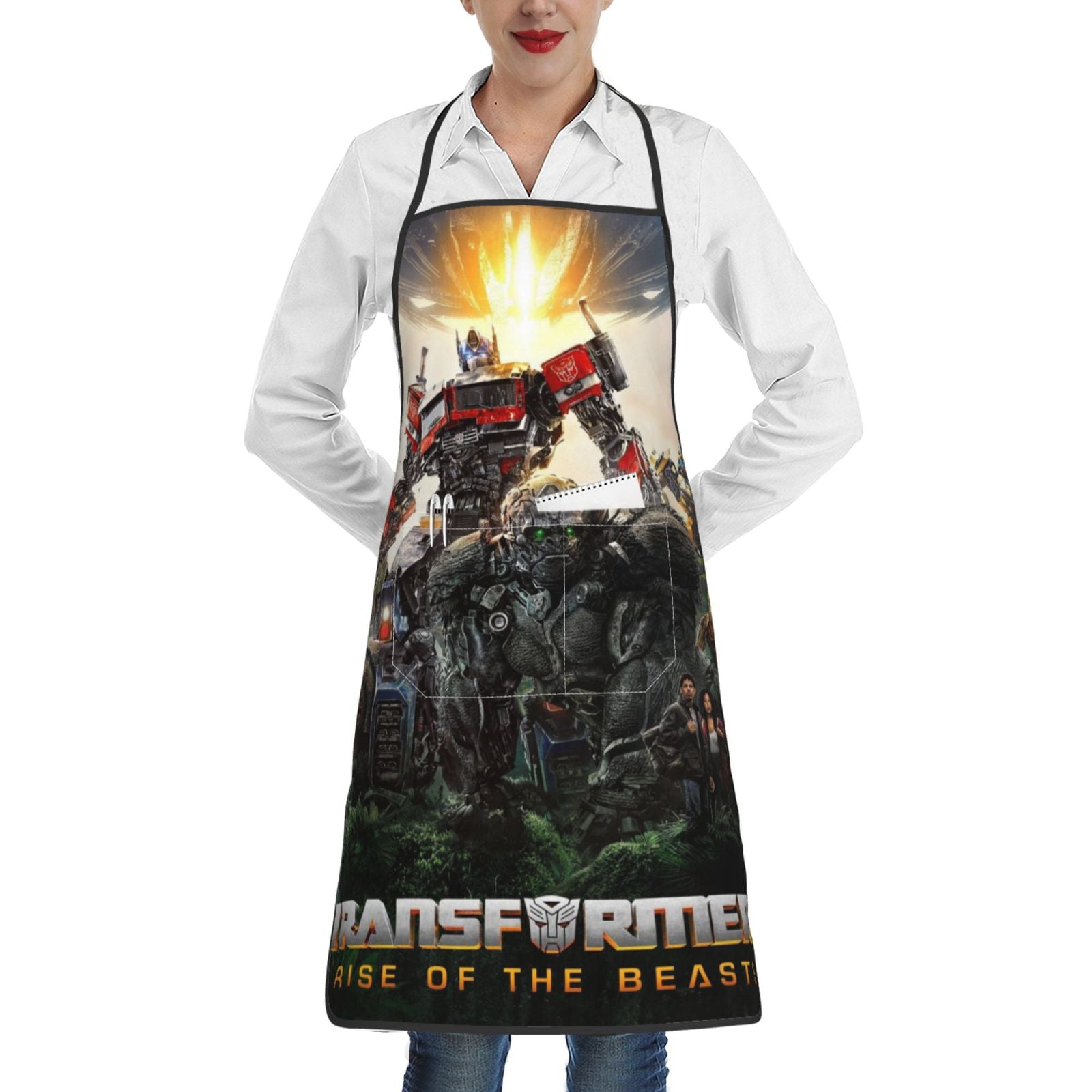 Transformers Waterproof Cooking Aprons, Adjustable Bib Soft Chef Apron ...