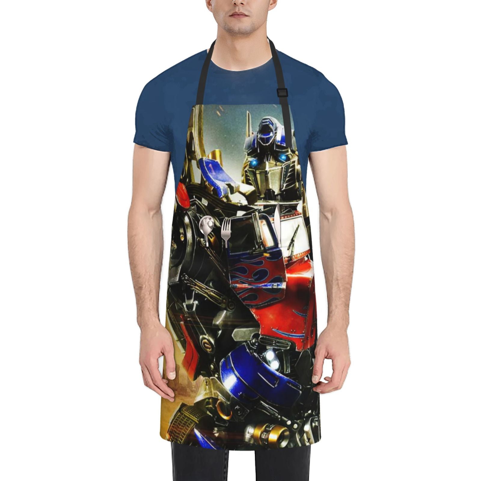 Transformers Waterproof Cooking Aprons, Adjustable Bib Soft Chef Apron ...