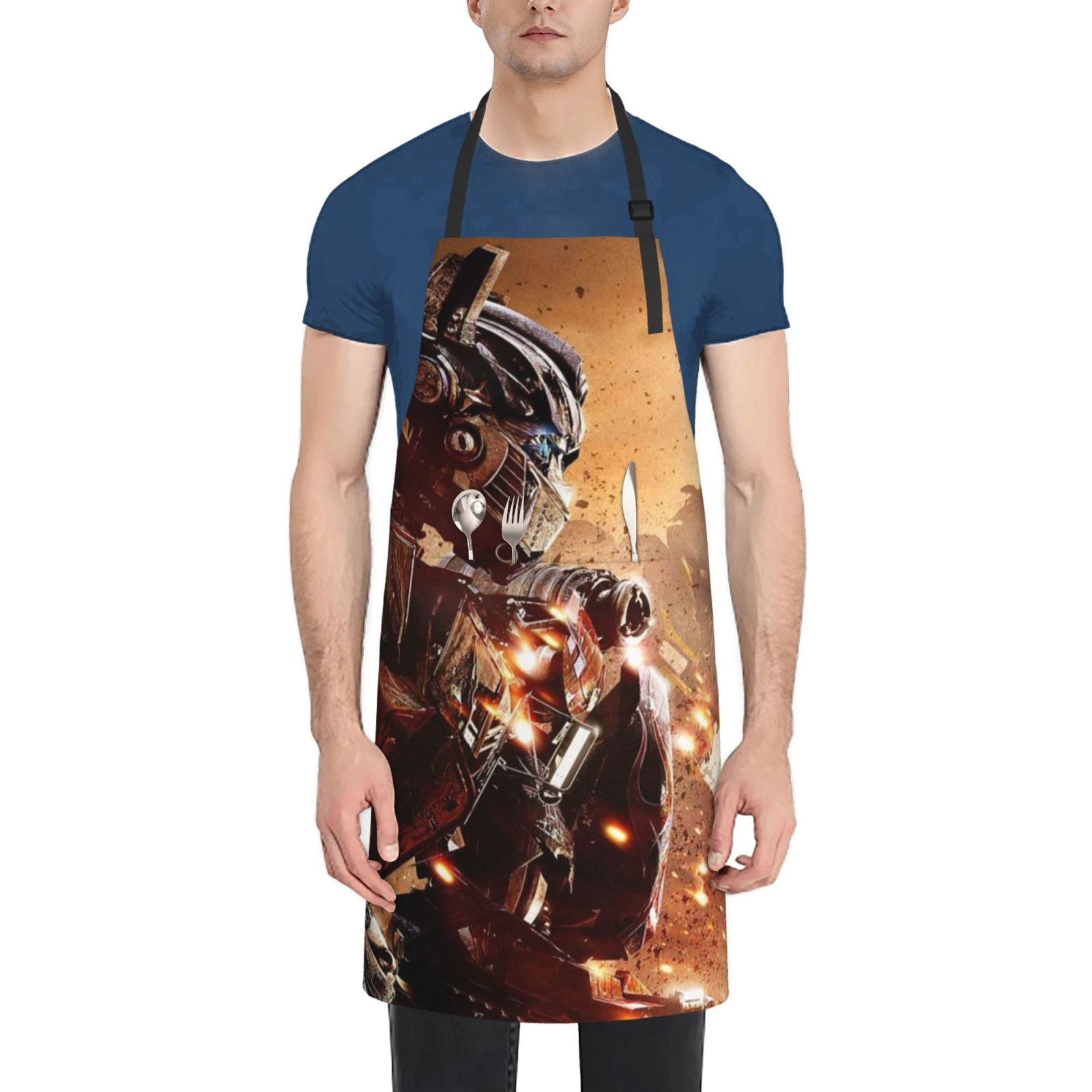 Transformers Waterproof Cooking Aprons, Adjustable Bib Soft Chef Apron ...