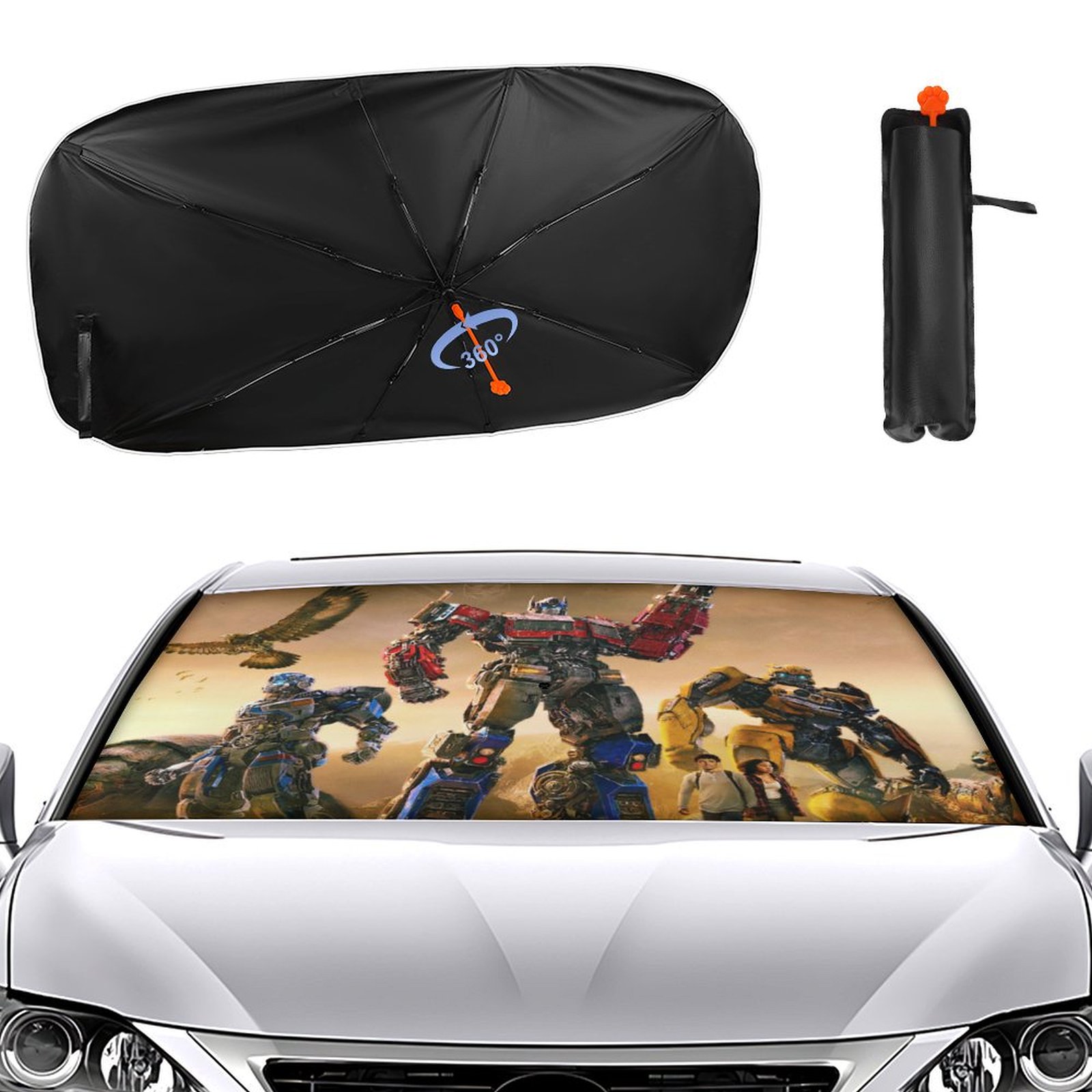 Transformers Windshield Sun Shade Umbrella - Foldable Car Window Shades ...
