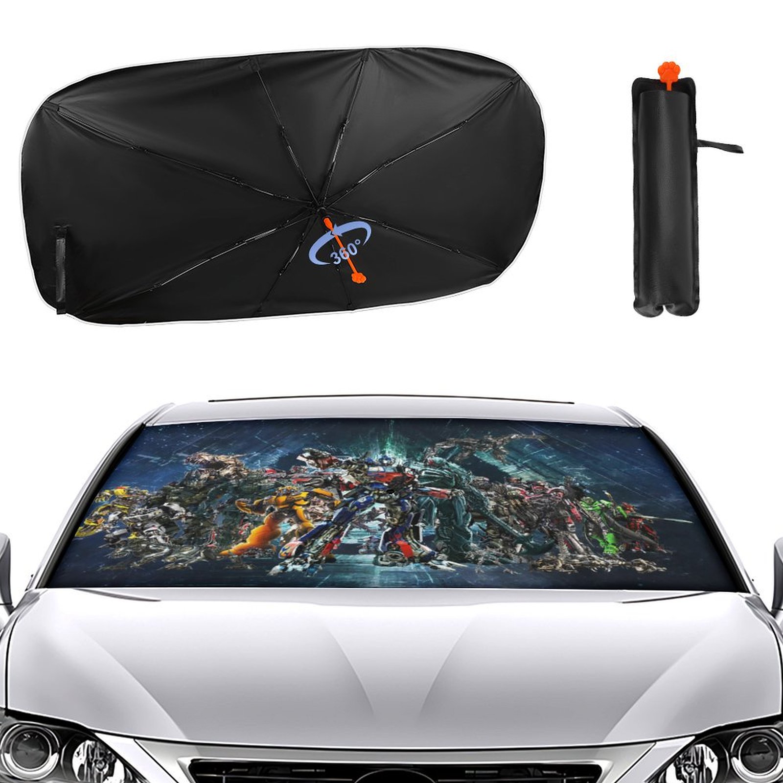 Transformers Windshield Sun Shade Umbrella - Foldable Car Window Shades ...