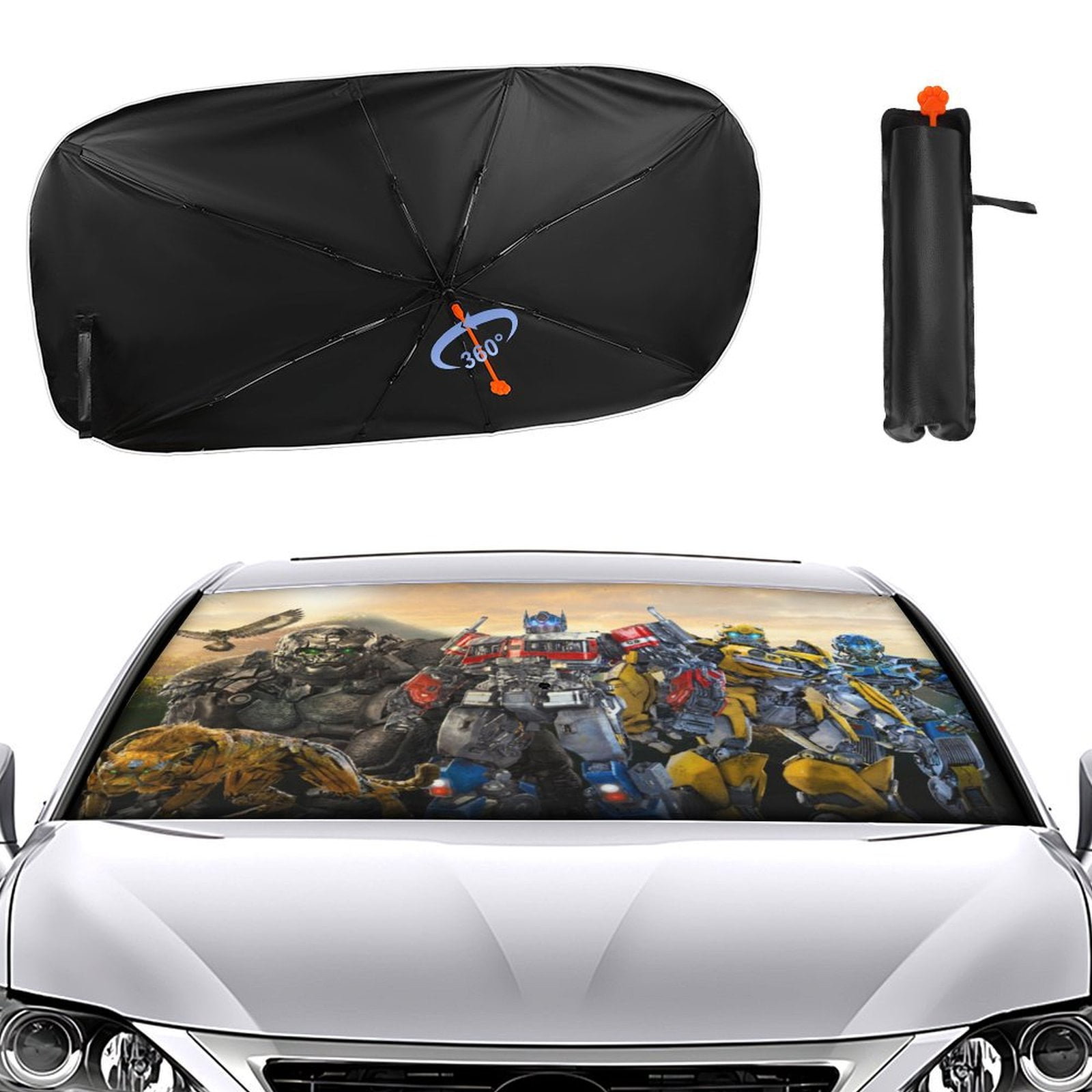 Transformers Windshield Sun Shade Umbrella - Foldable Car Window Shades ...