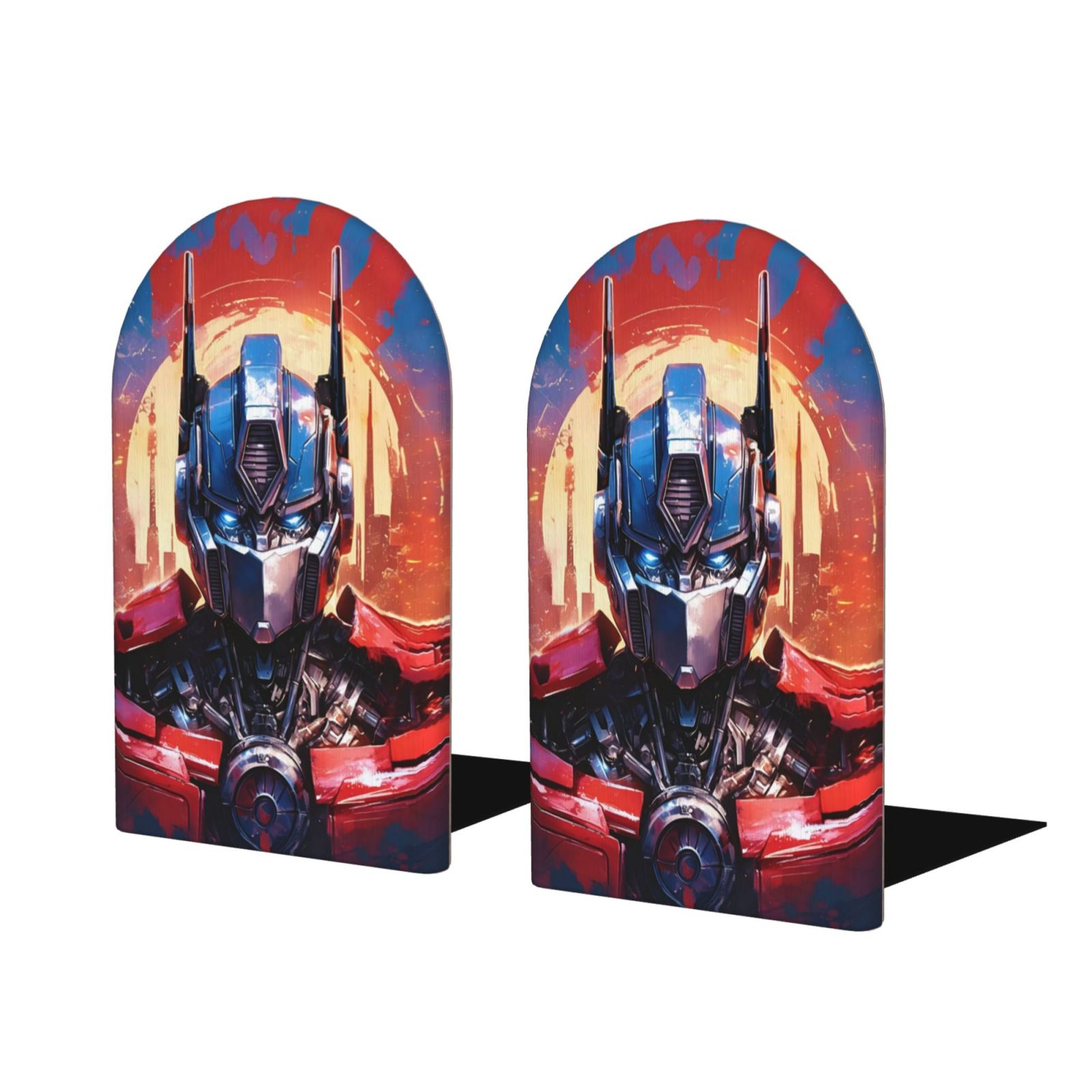 Transformers Wood Bookends, Non-Skid Bookend For Shelves Office Book ...