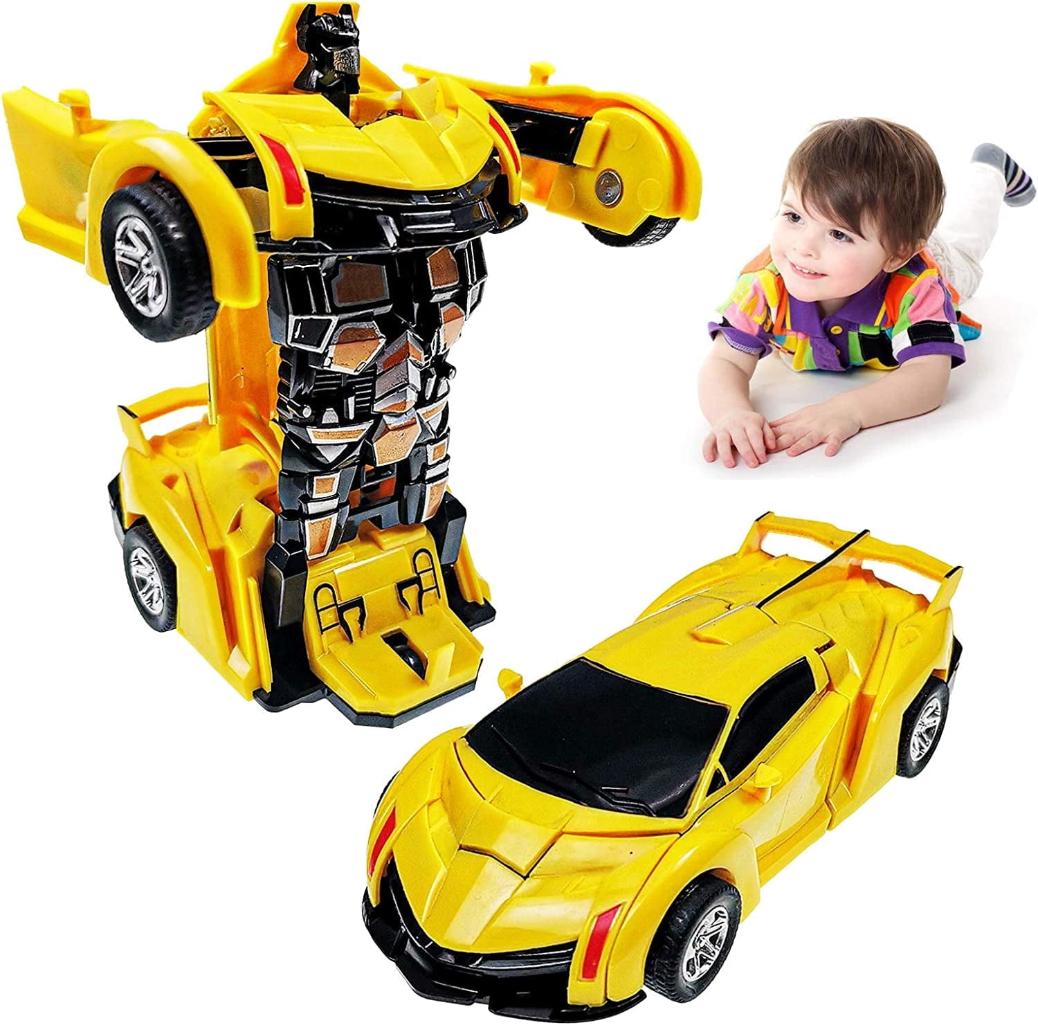 Transforming Cars for 2 Years Old Boys and Toddlers, Inertia Driven ...