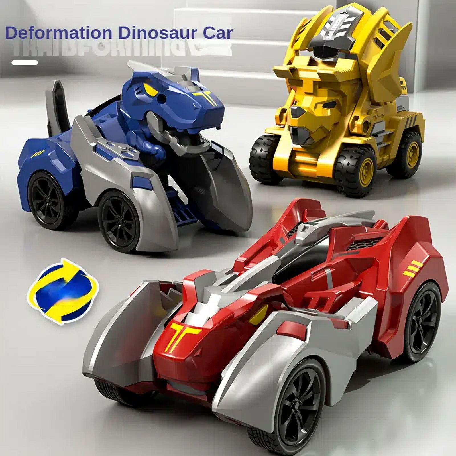 Transforming Dinosaur Car Toys, 2 In 1 Automatic Dinosaur Transform Car ...