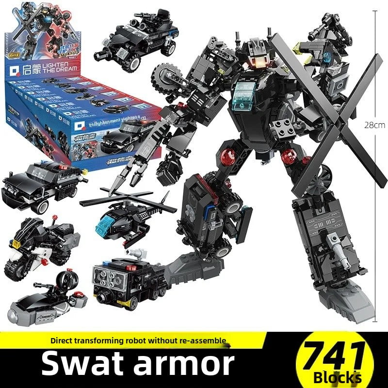 Transforming Police Robot Tank Battle Ship Boy's Educational ...