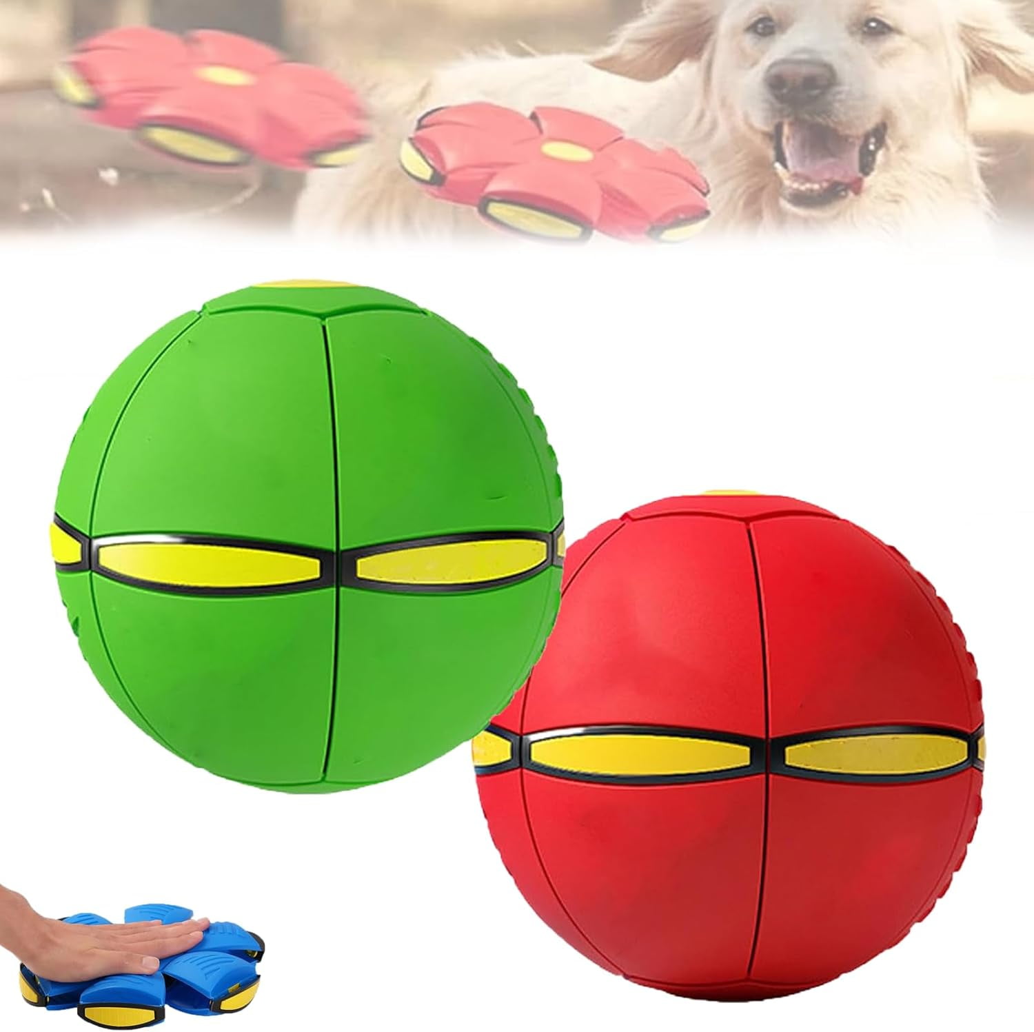 Transforming Saucer-Ball Toy, Doggy Disc Balls, Portable Glowing Flying ...