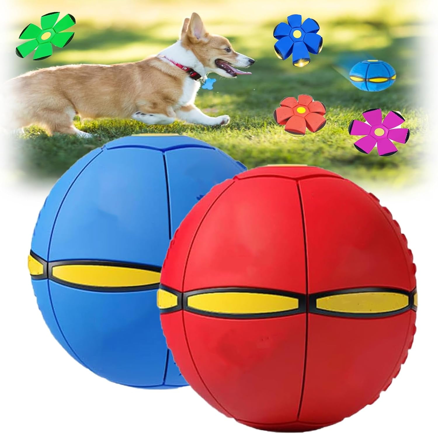 Transforming Saucer-Ball Toy, Lettuce Pets Doggy Disc Ball, Interactive ...