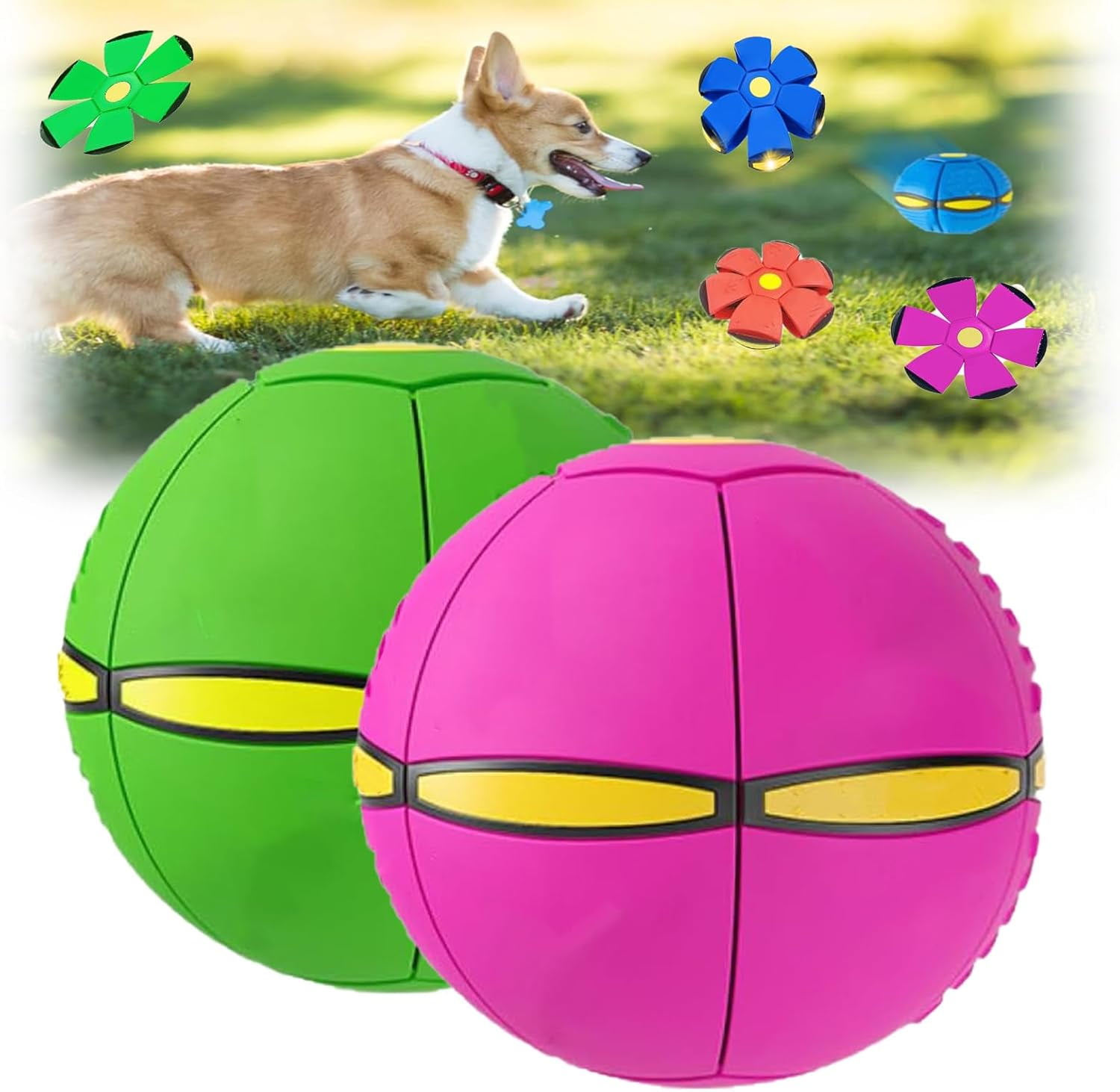 Transforming Saucer-Ball Toy, Lettuce Pets Doggy Disc Ball, Interactive ...