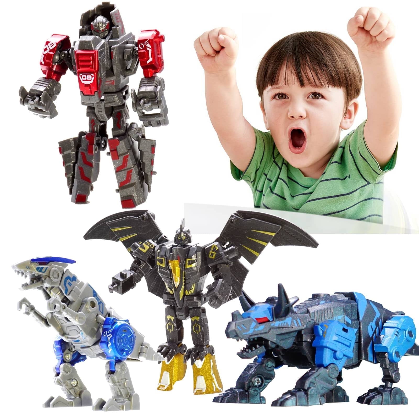 Transforming Toys - Dinosaur Robot Action Figures -Designable Shape ...