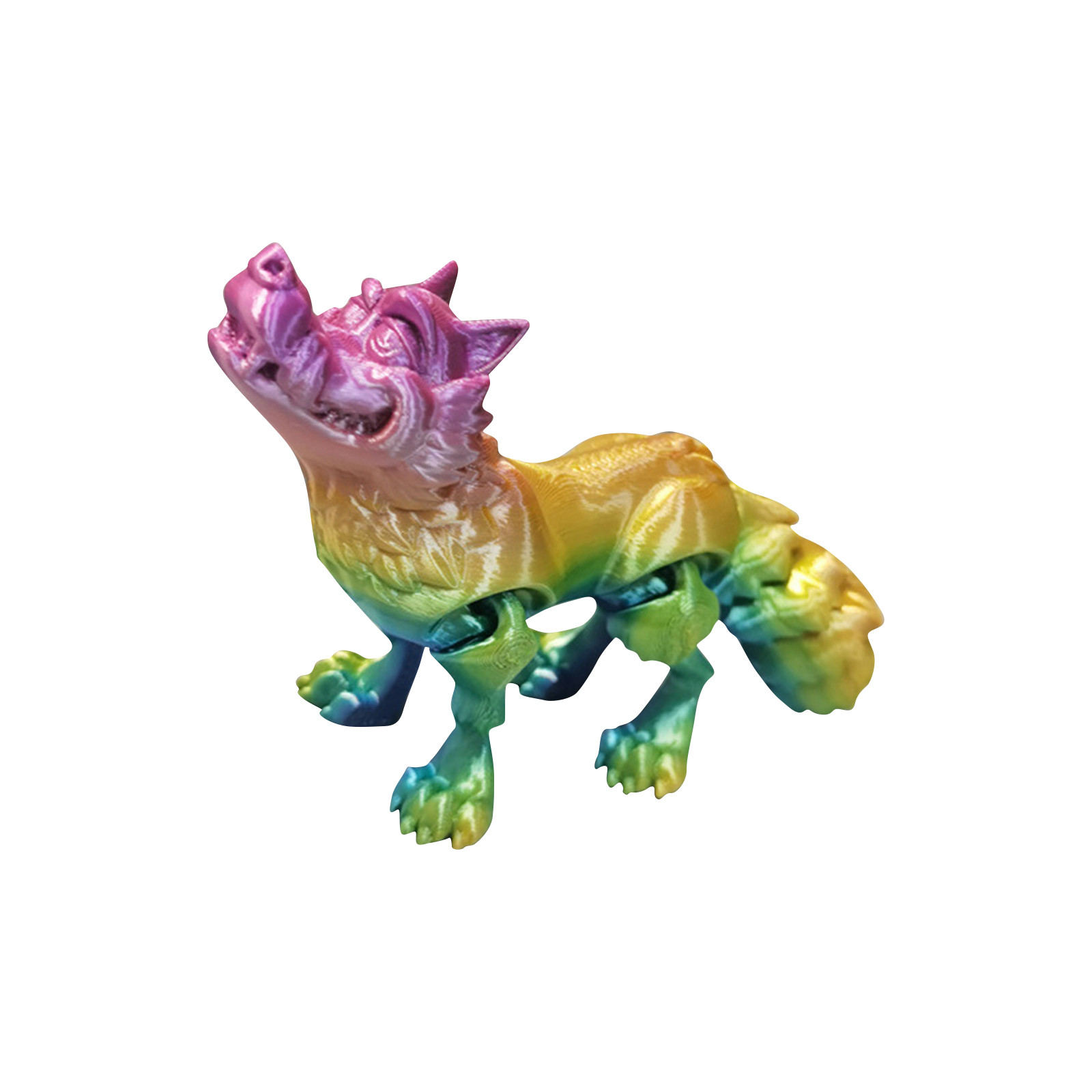 Transforming Wolf Action Figure Toy Metallic Red and Gold Dynamic ...