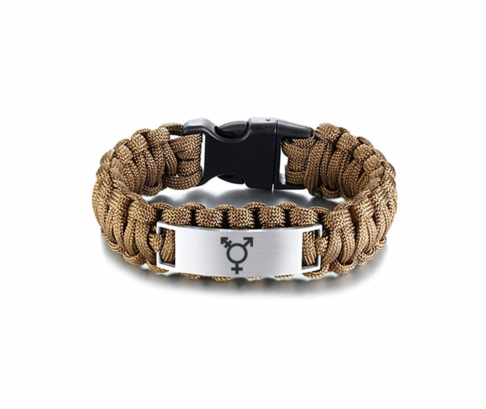 Transgender Awareness Bracelet - Trans Pride Support Braided Paracord ...