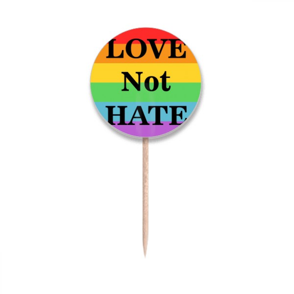 Transgender Bisexuals Love Not Hate LGBT Toothpick Flags Round Labels ...