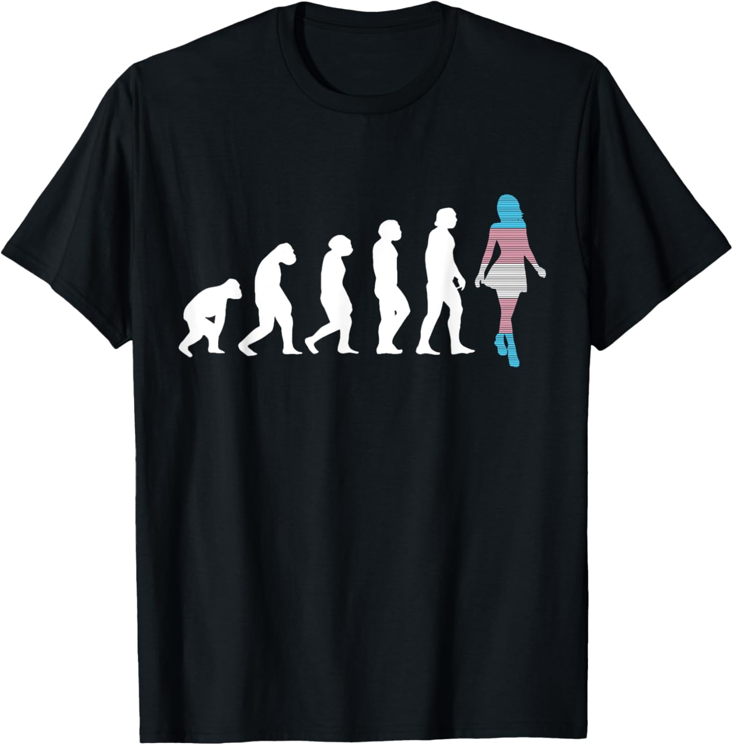 Transgender Evolution LGBTQ Trans Pride Funny Trans Flag T-Shirt ...