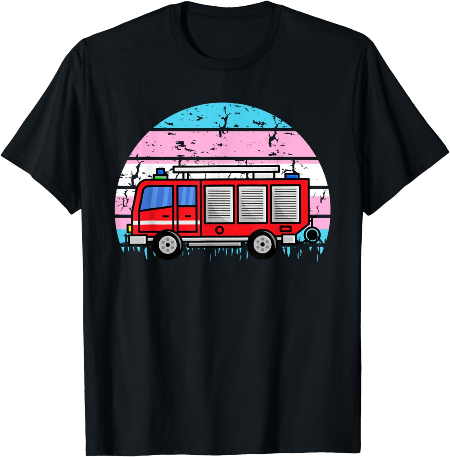 Transgender Firetruck LGBT-Q Trans Pride Firefighter Fireman T-Shirt ...