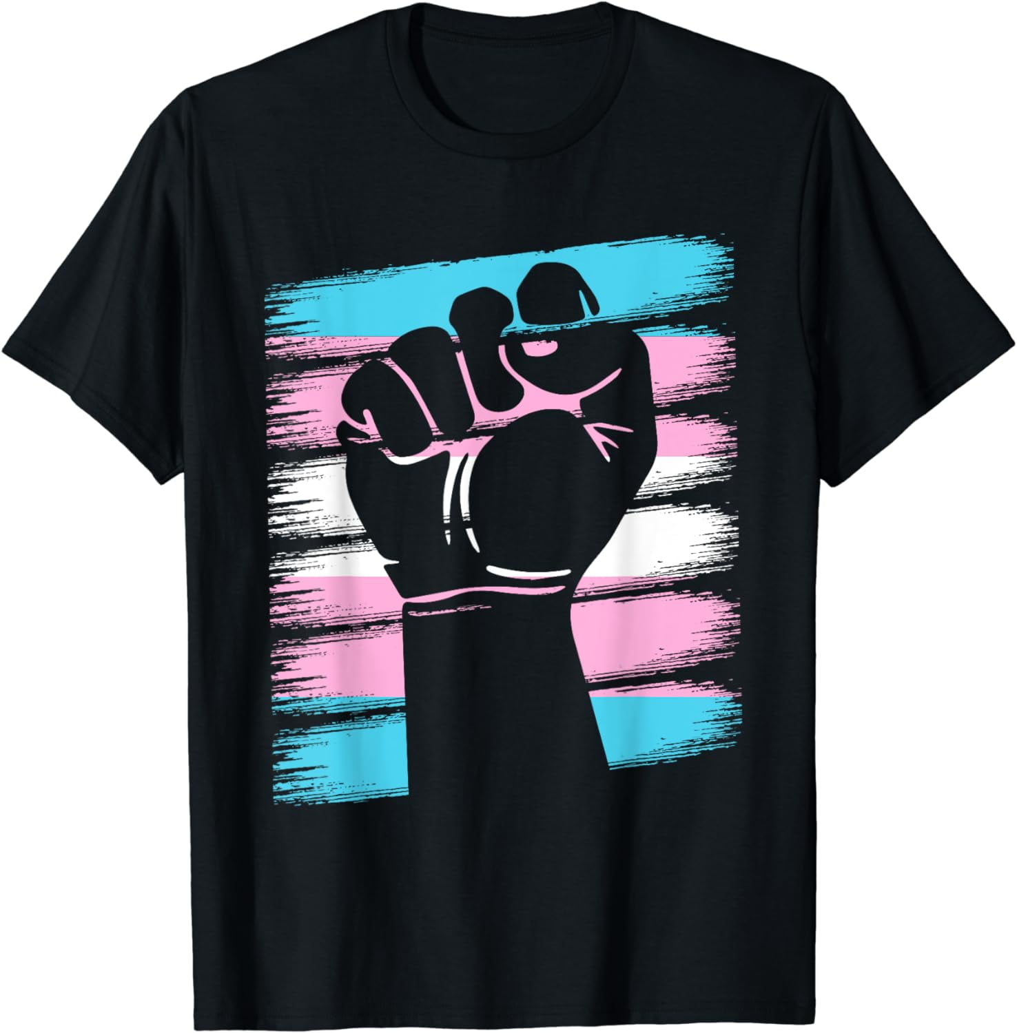 Transgender Fist LGBT-Q Cool Trans Pride Flag Color Ally T-Shirt ...