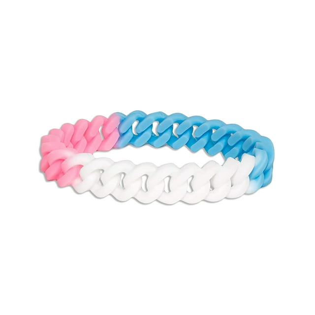 Transgender Flag Chain Link Silicone Bracelet Wristbands - Walmart.com