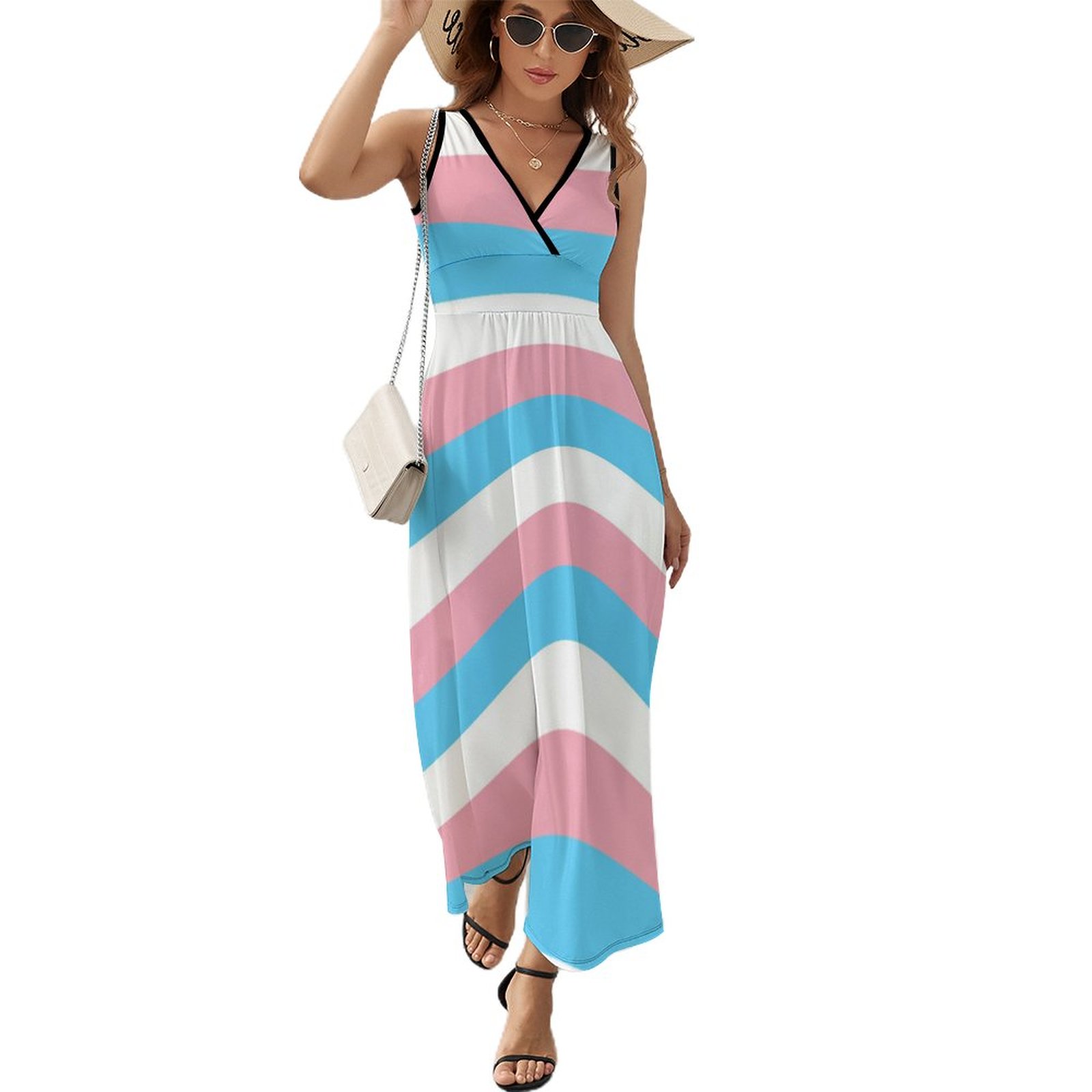 Transgender Flag Pride Dress Street Fashion Boho Beach Long Dresses ...