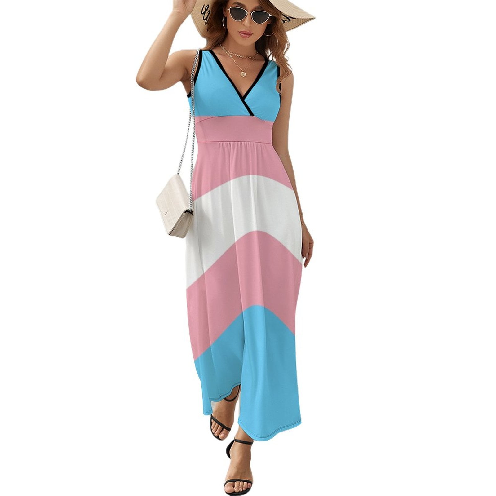 Transgender Flag Sleeveless Dress Woman clothing elegant dresses for ...